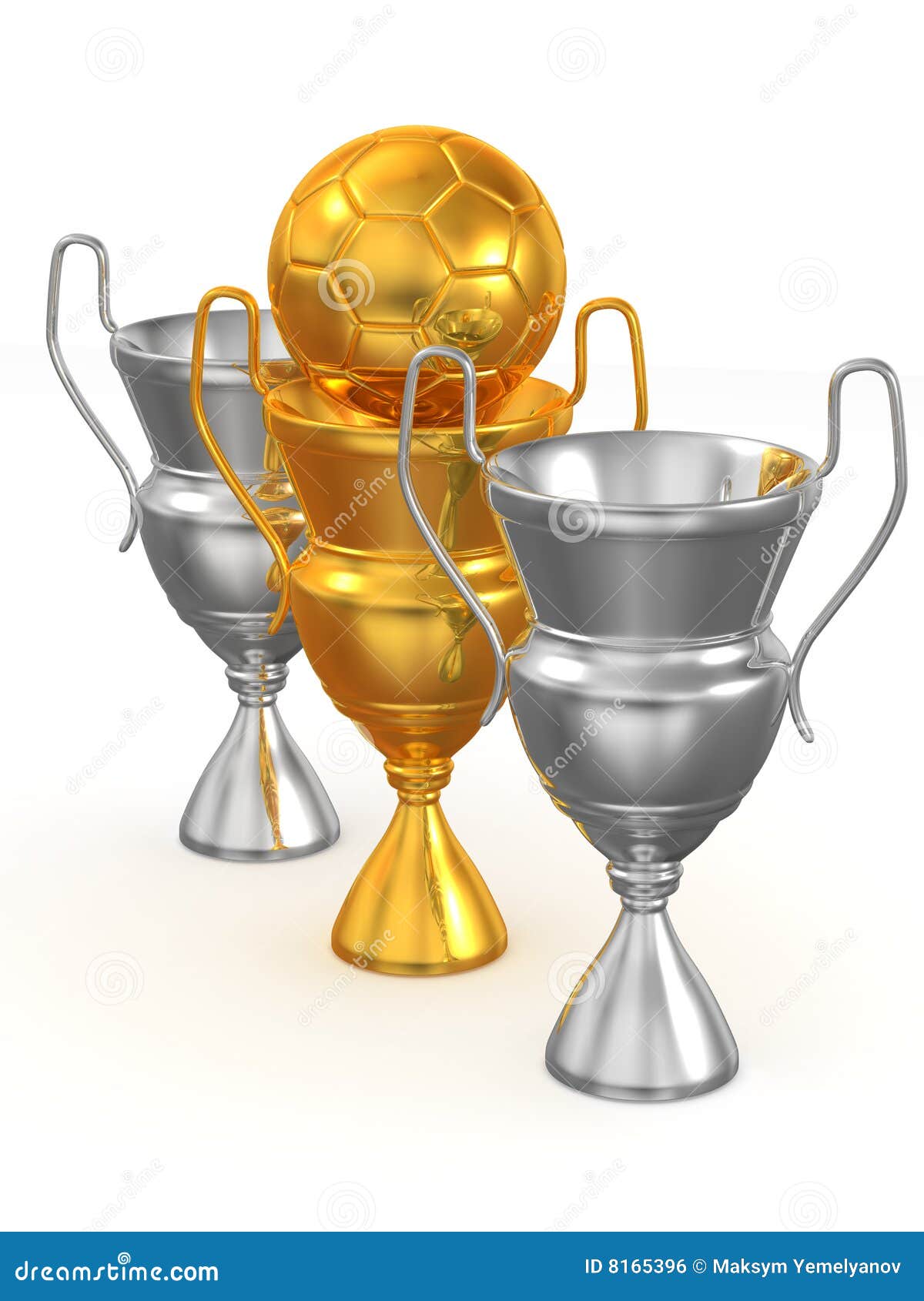 Three Cups with ball stock illustration. Illustration of contest - 8165396