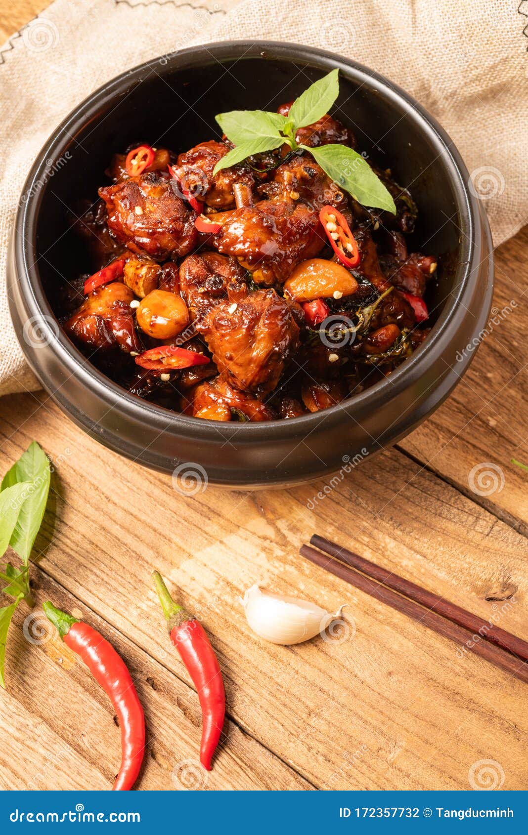 Braised Three Layer Pork With Seasoned Boiled Egg. Stock Photography ...