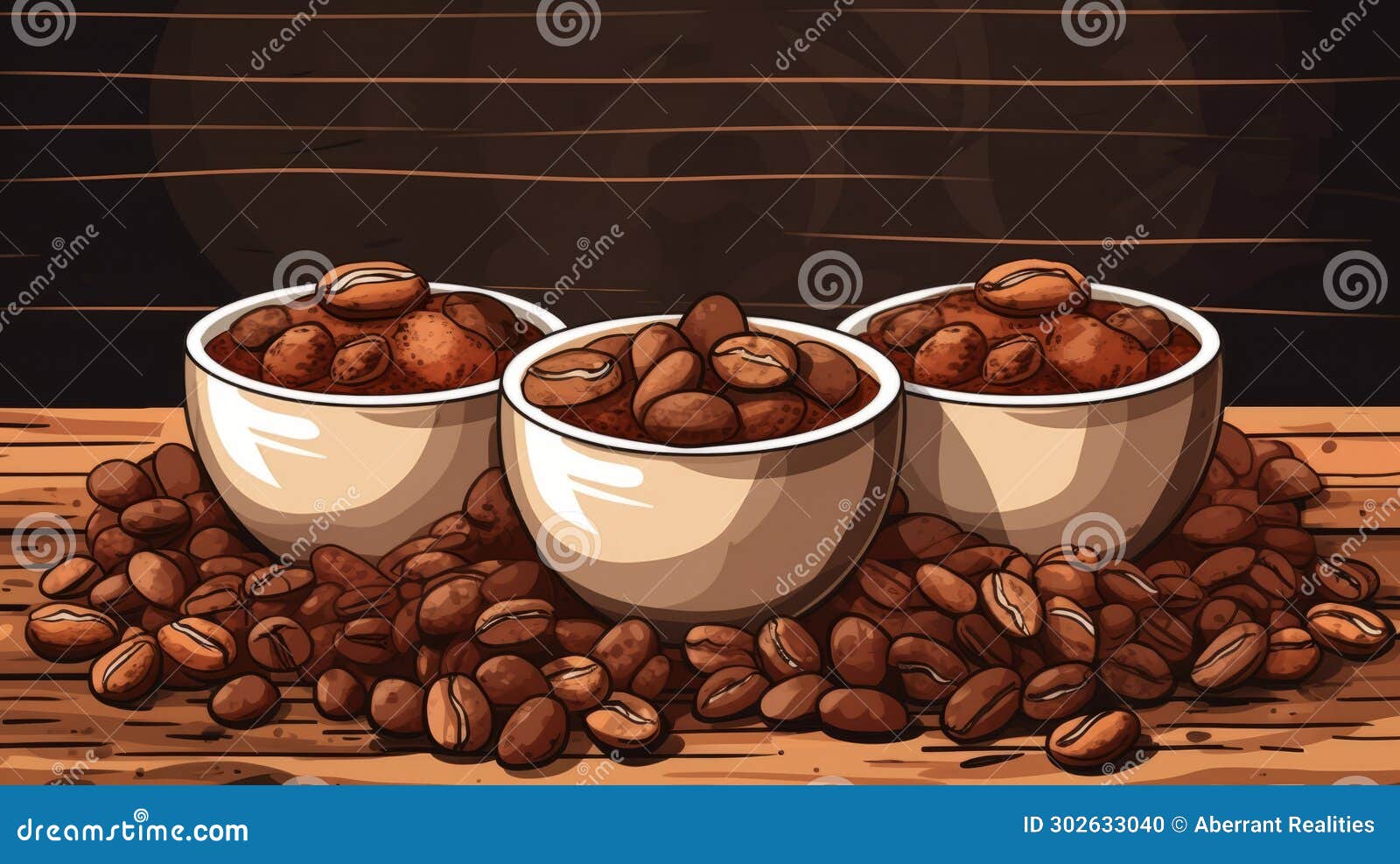 Three Cups Cubist Impressionist Painting Royalty-Free Stock Photography ...