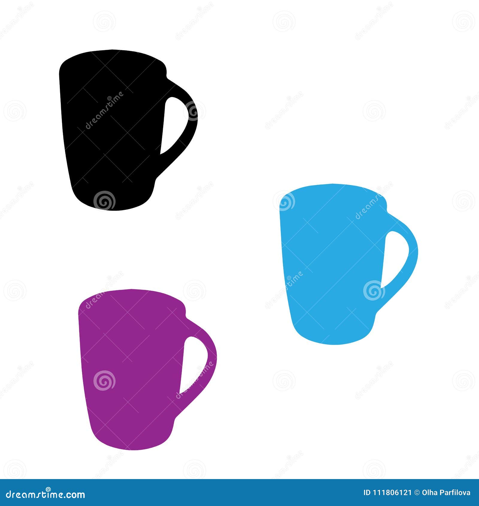 Set Of Three Cups With First Second And Third Place. Vector Sport Logo ...