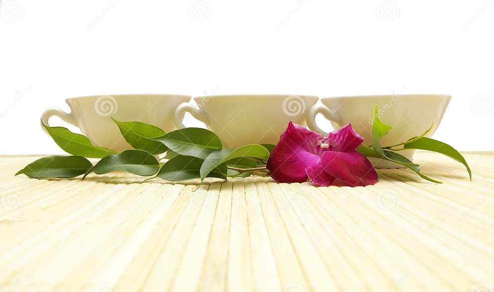 Three cups of tea stock photo. Image of drink, refreshment - 12496216