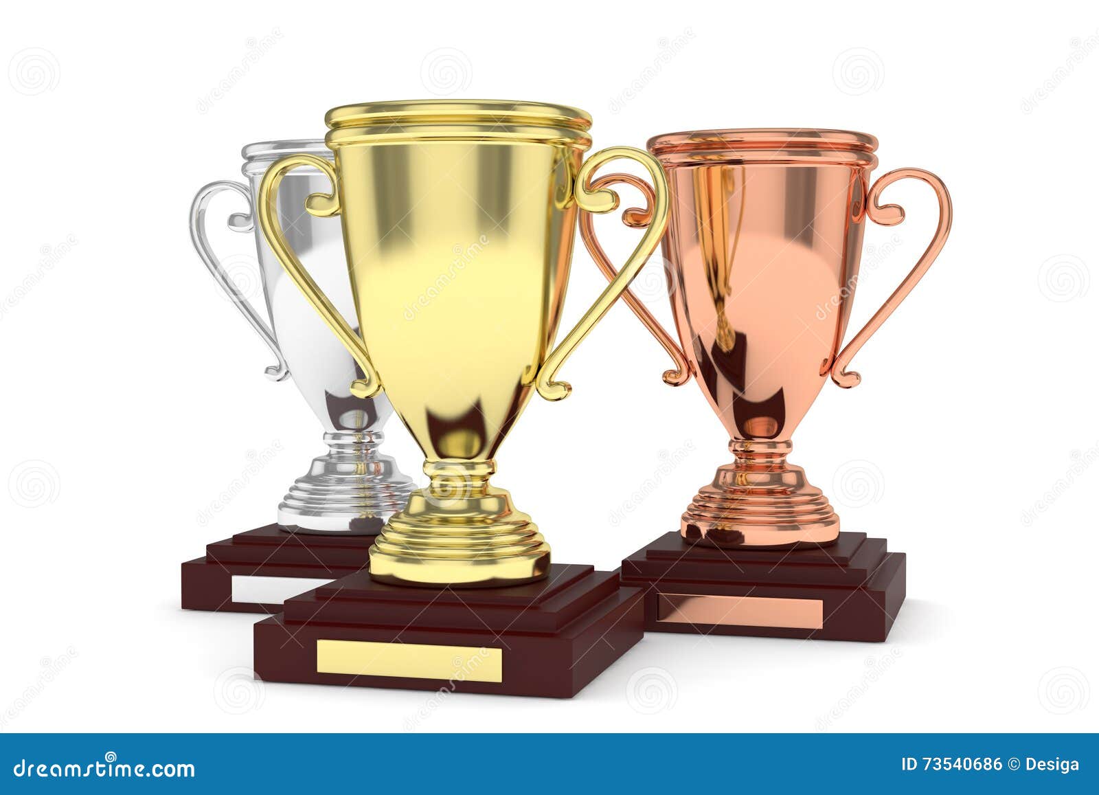 Set Of Three Cups With First Second And Third Place. Vector Sport Logo ...