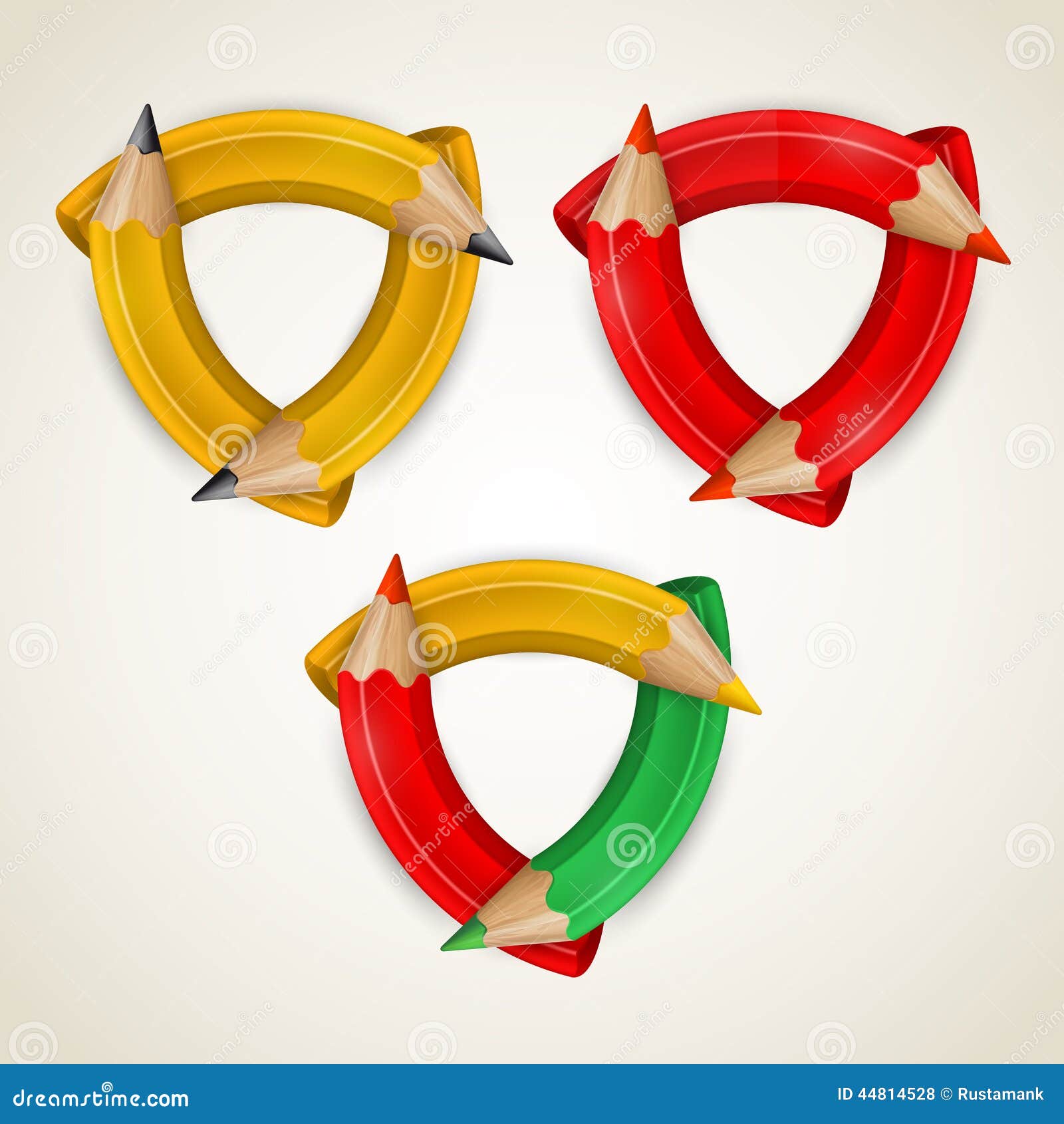 Three curved pencil stock vector. Illustration of graph - 44814528