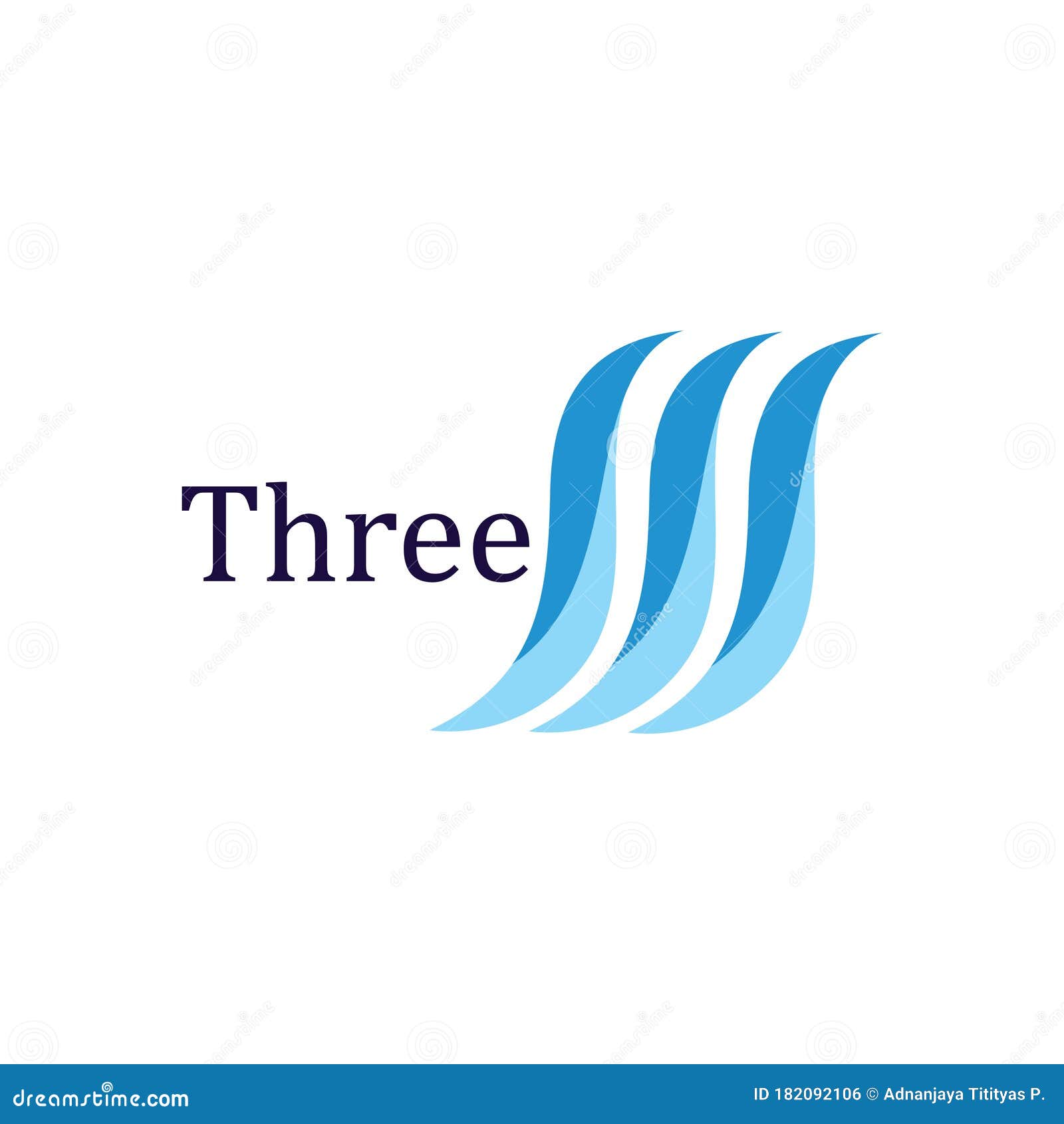 Three Curves Simple 3d Logo Vector Stock Vector - Illustration of curve ...