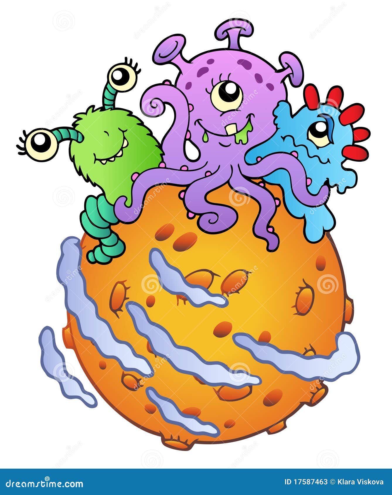 Cute Aliens In Space Suits, Spaceship Crew Of Little Green Men Funny ...