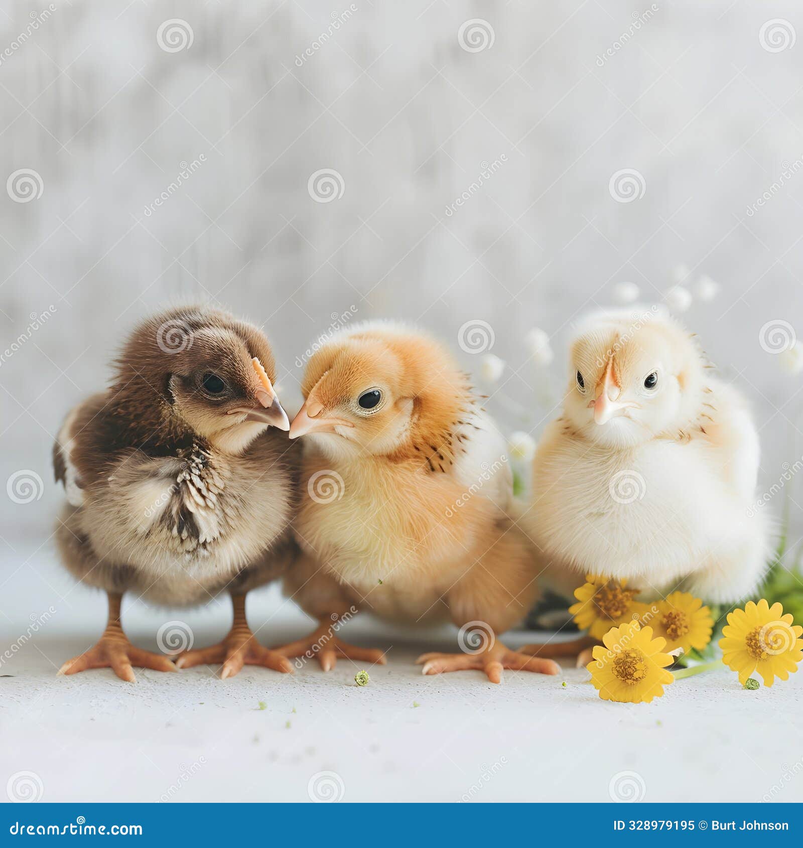 Three Cute Chicks Posing on a White Background Stock Image - Image of ...