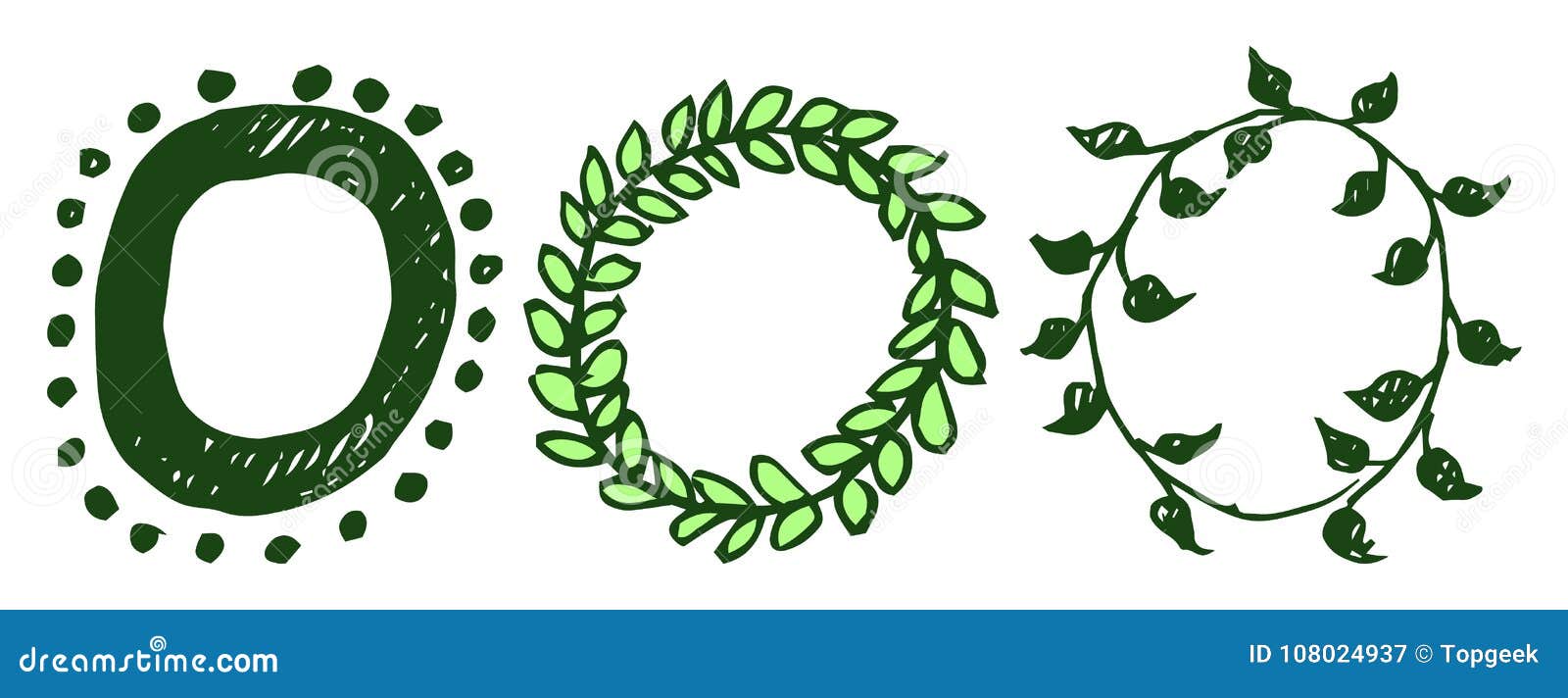 Three Cute Hand Drawn Elements Vector Illustration Stock Vector ...