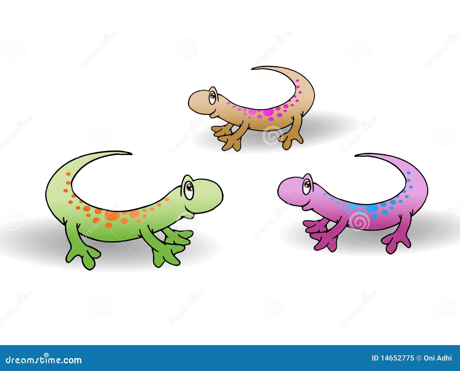 Three cute lizard stock illustration. Illustration of smile - 14652775