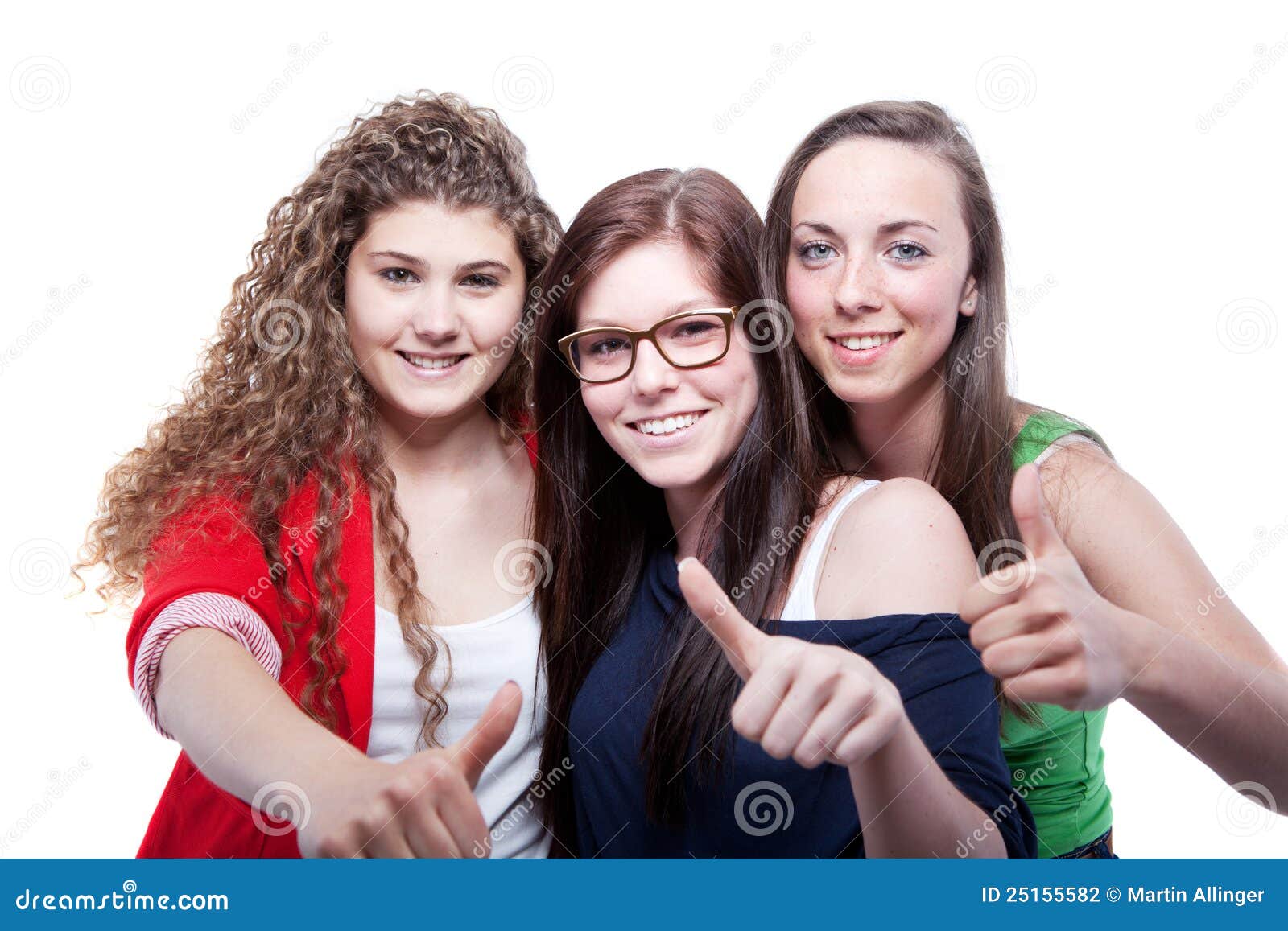 Three Cute Teenagers Isolated Over White Stock Photo - Image of ...