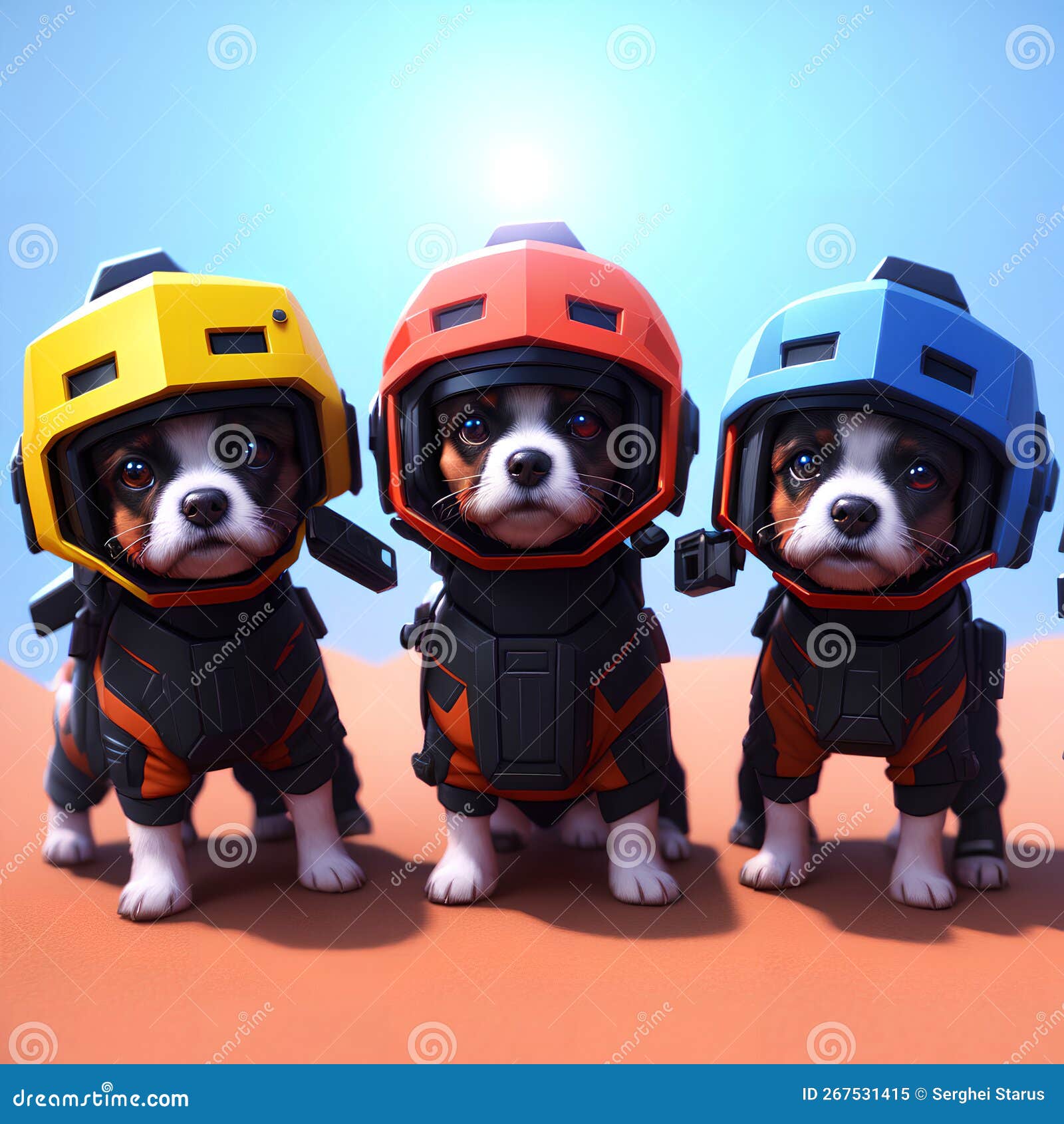 Three Cute Special Anti Terrorist Dogs Unit Officers, AI Generated ...