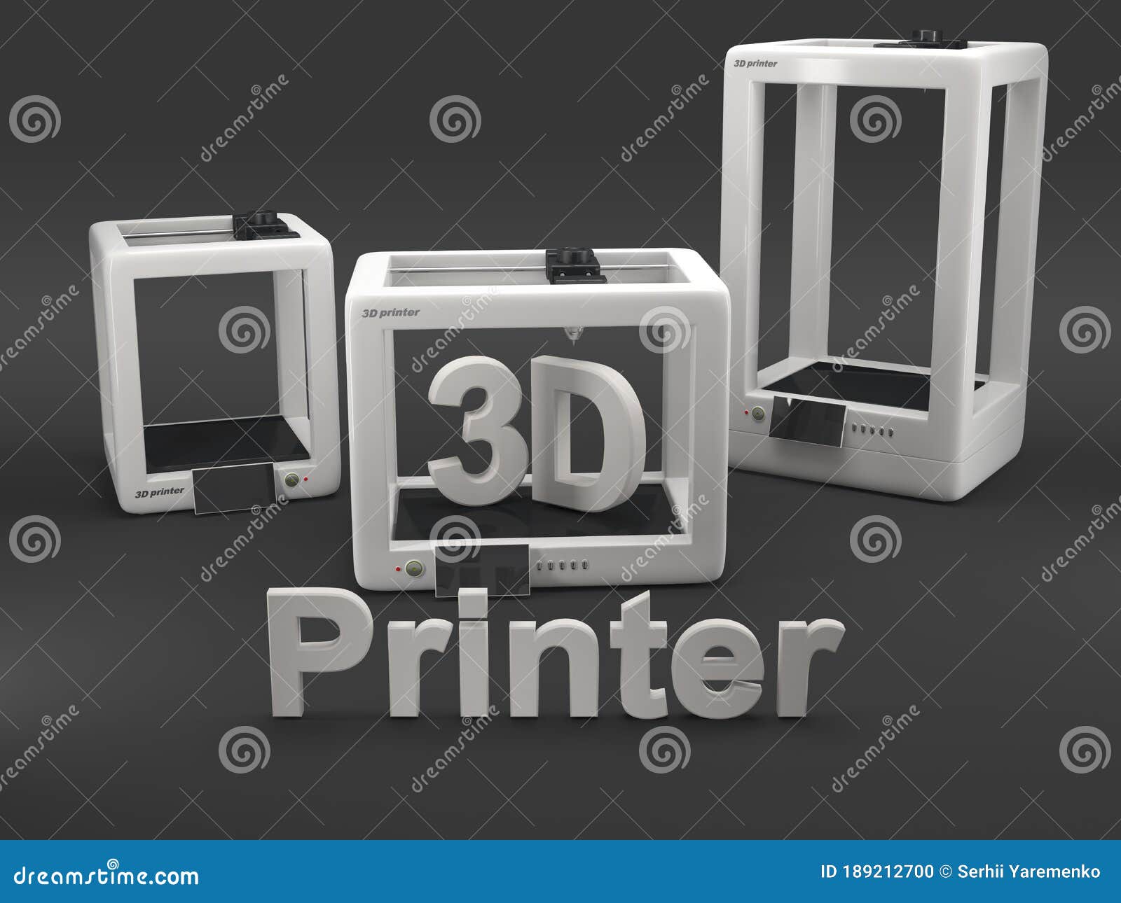 Three 3D Printers Royalty-Free Stock Photo | CartoonDealer.com #189212697