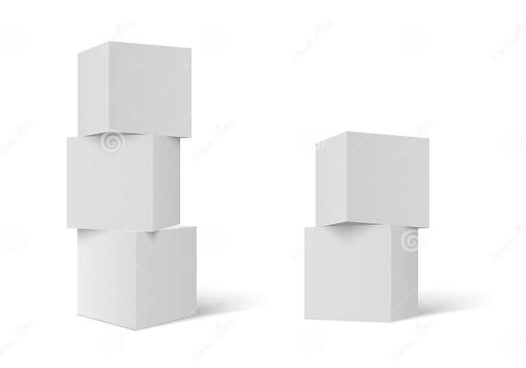 Stacked cubes 1 stock vector. Illustration of model - 245348346