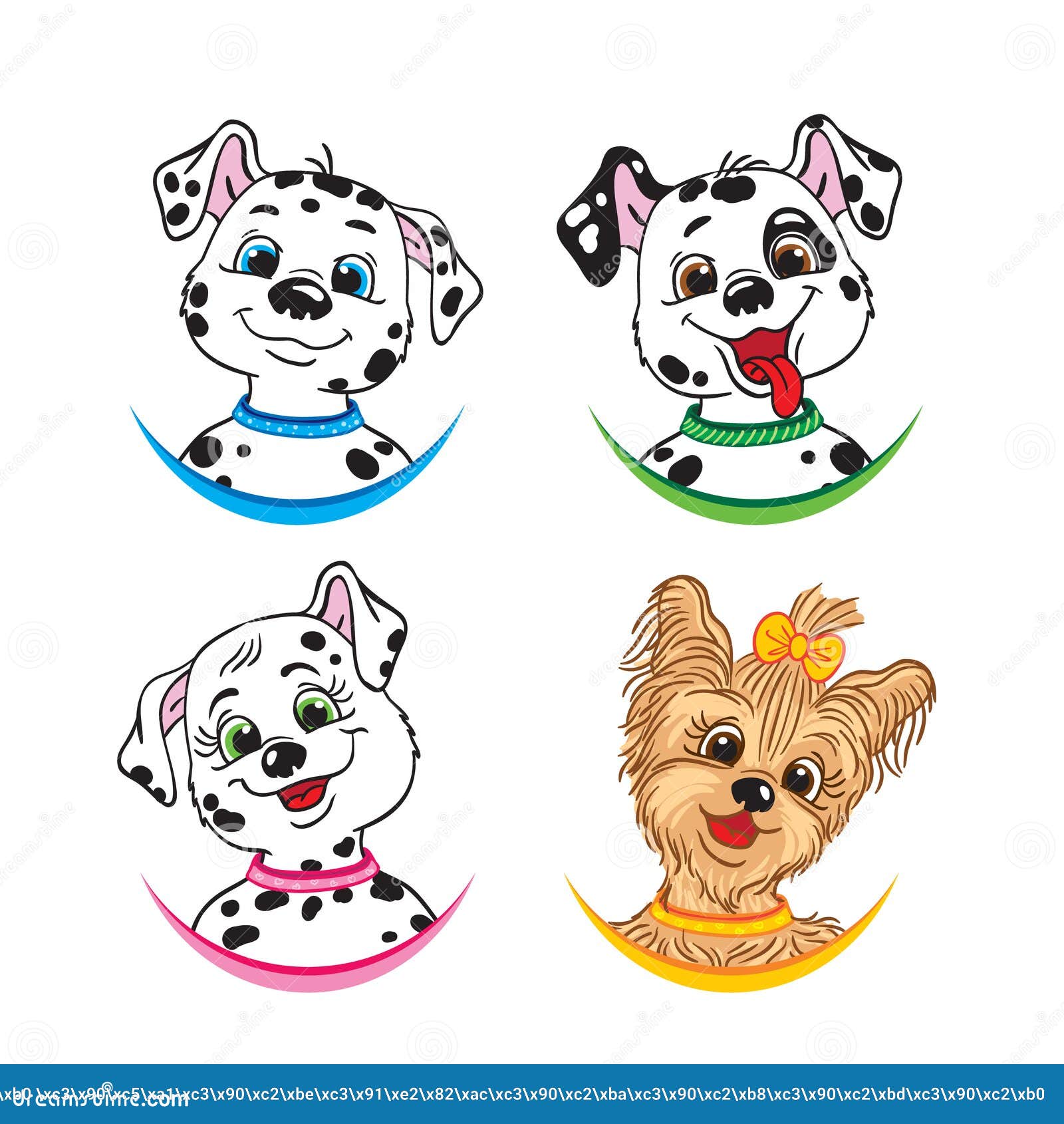 Three Dalmatians Cartoon Vector | CartoonDealer.com #28593207