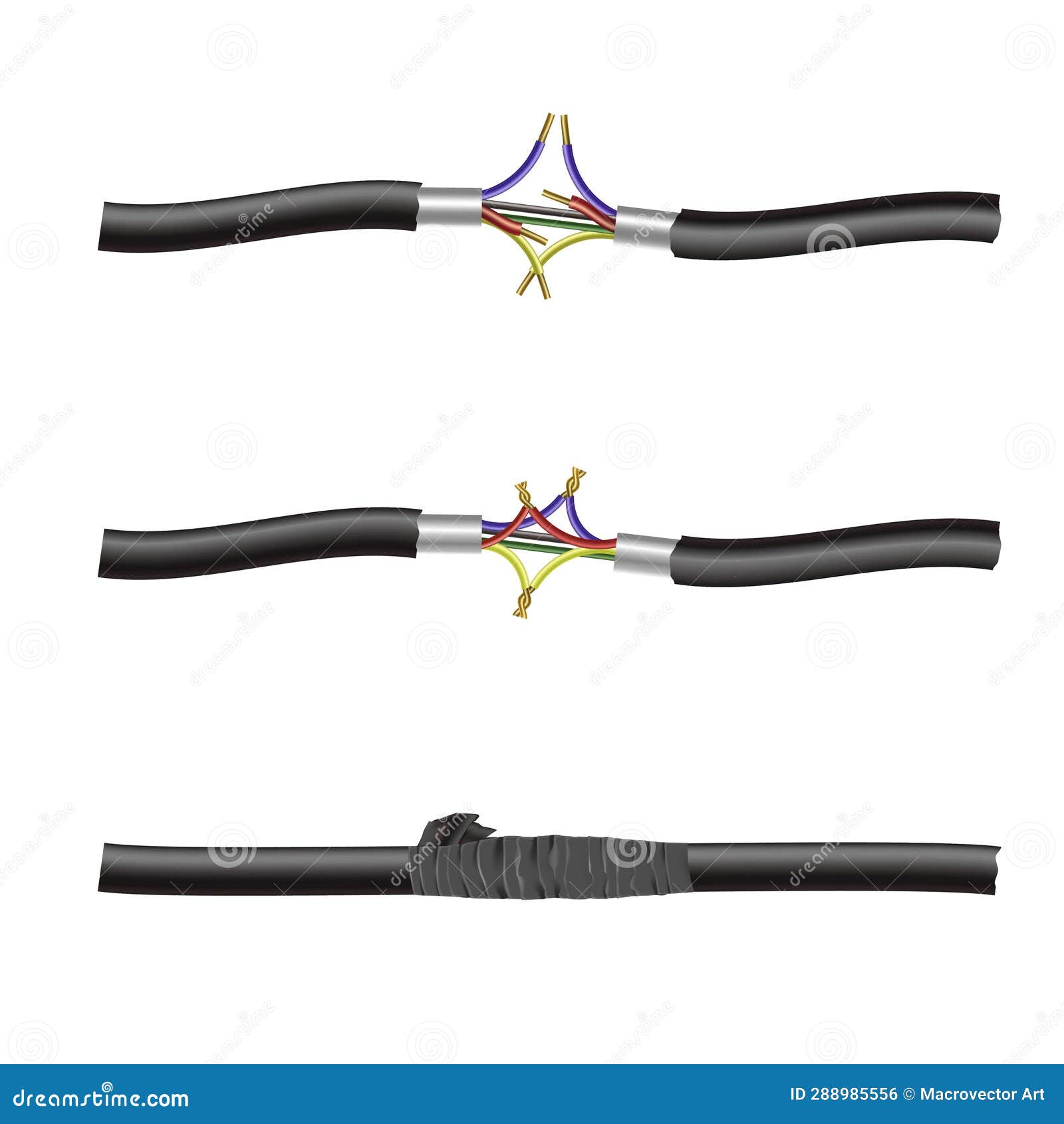 Damaged Cables Set stock vector. Illustration of safety - 288985556