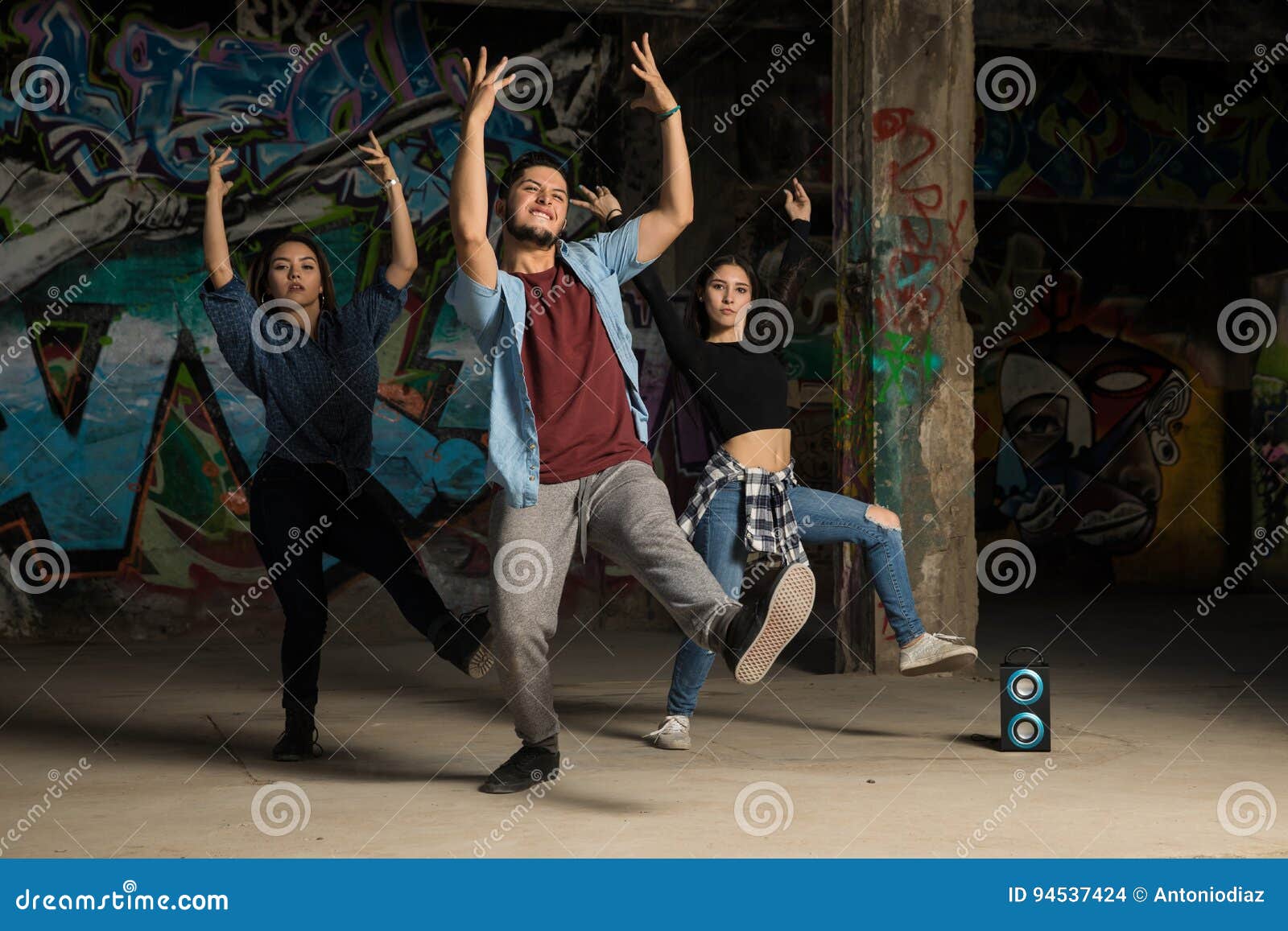Three Dancers Performing Together Stock Photo - Image of male, lead ...
