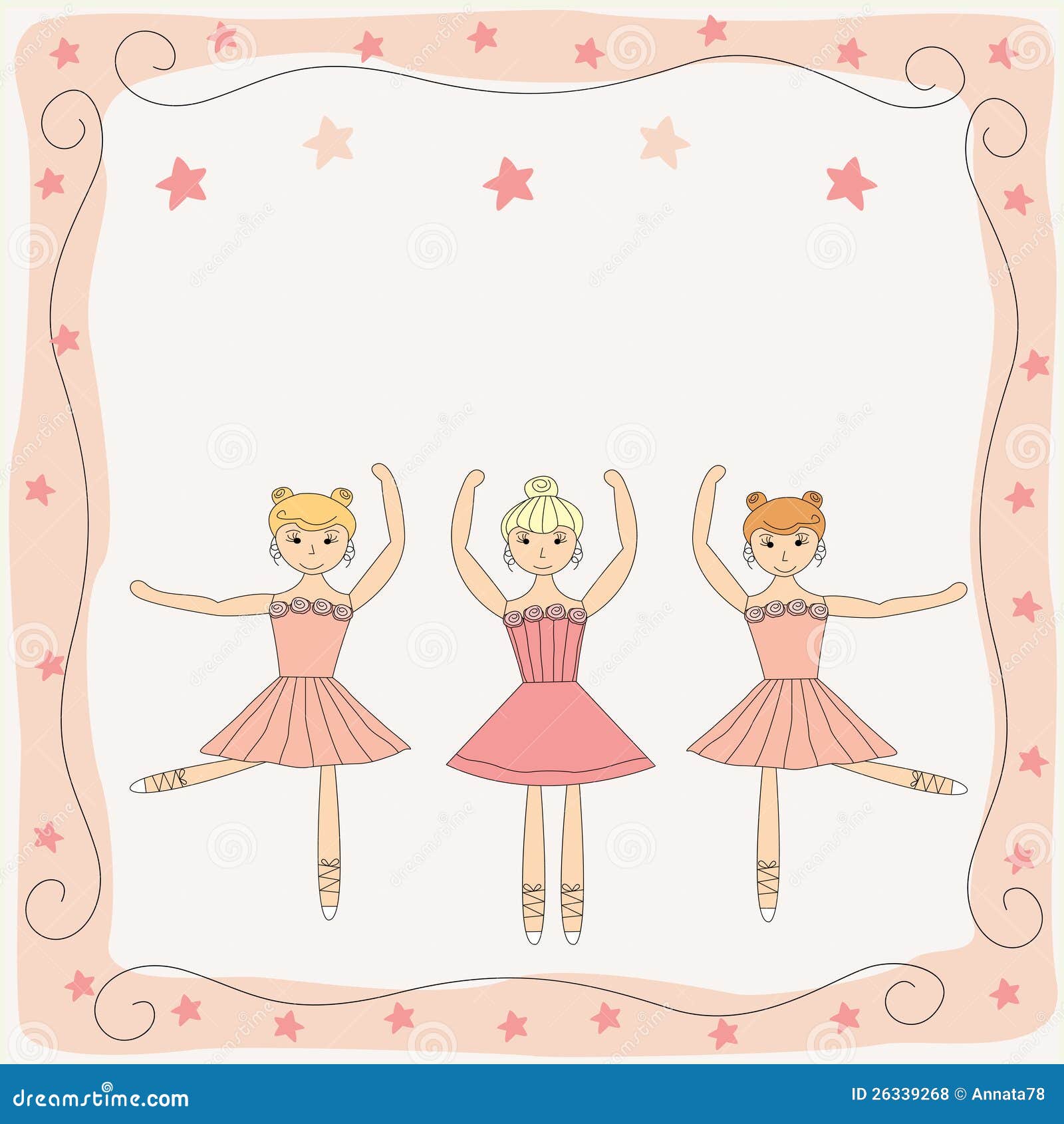 Three Dancing Cute Ballerinas Stock Vector - Illustration of cute ...