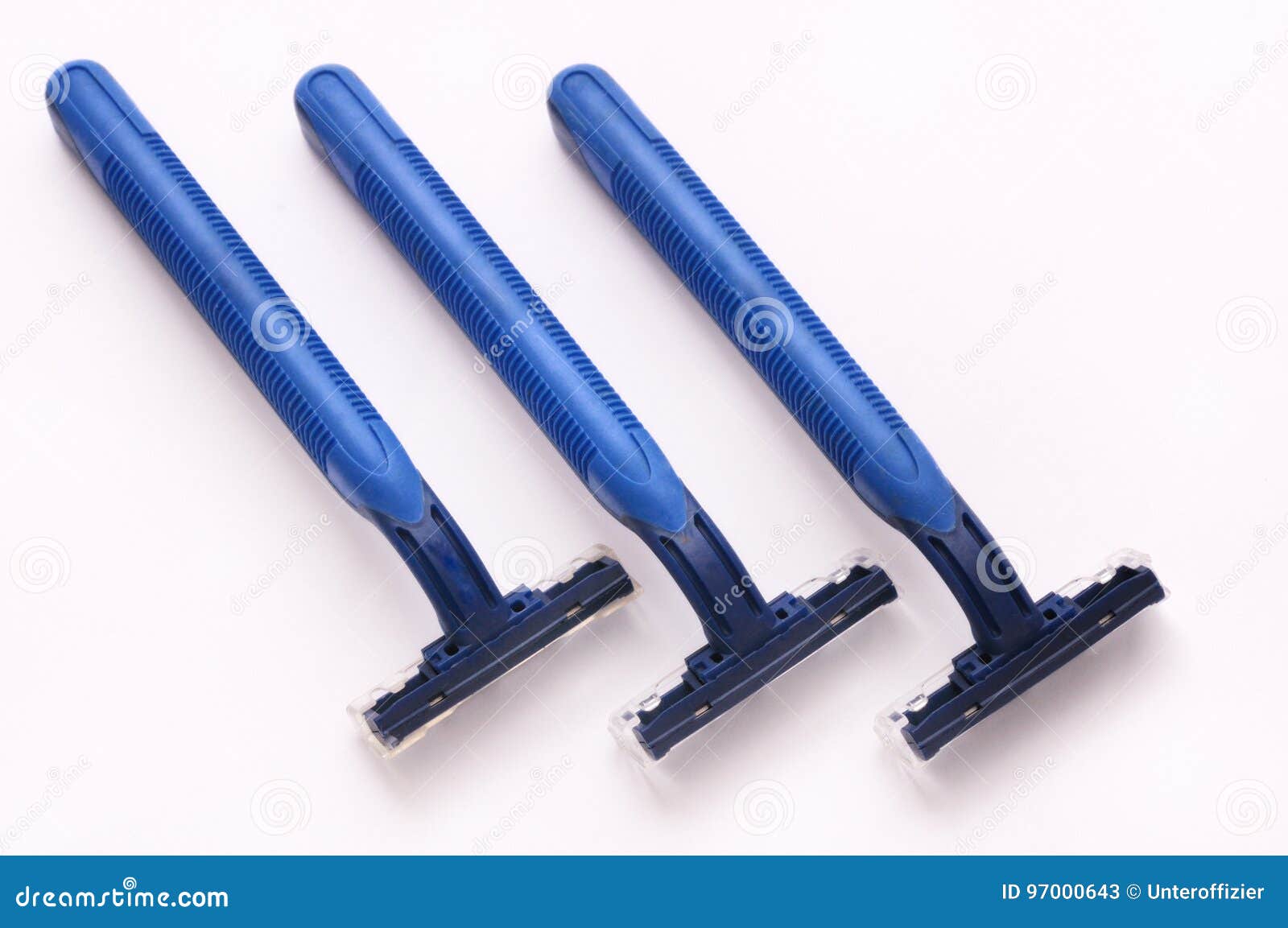 Three Dark Blue Disposable Plastic Shavers Stock Image - Image of color ...