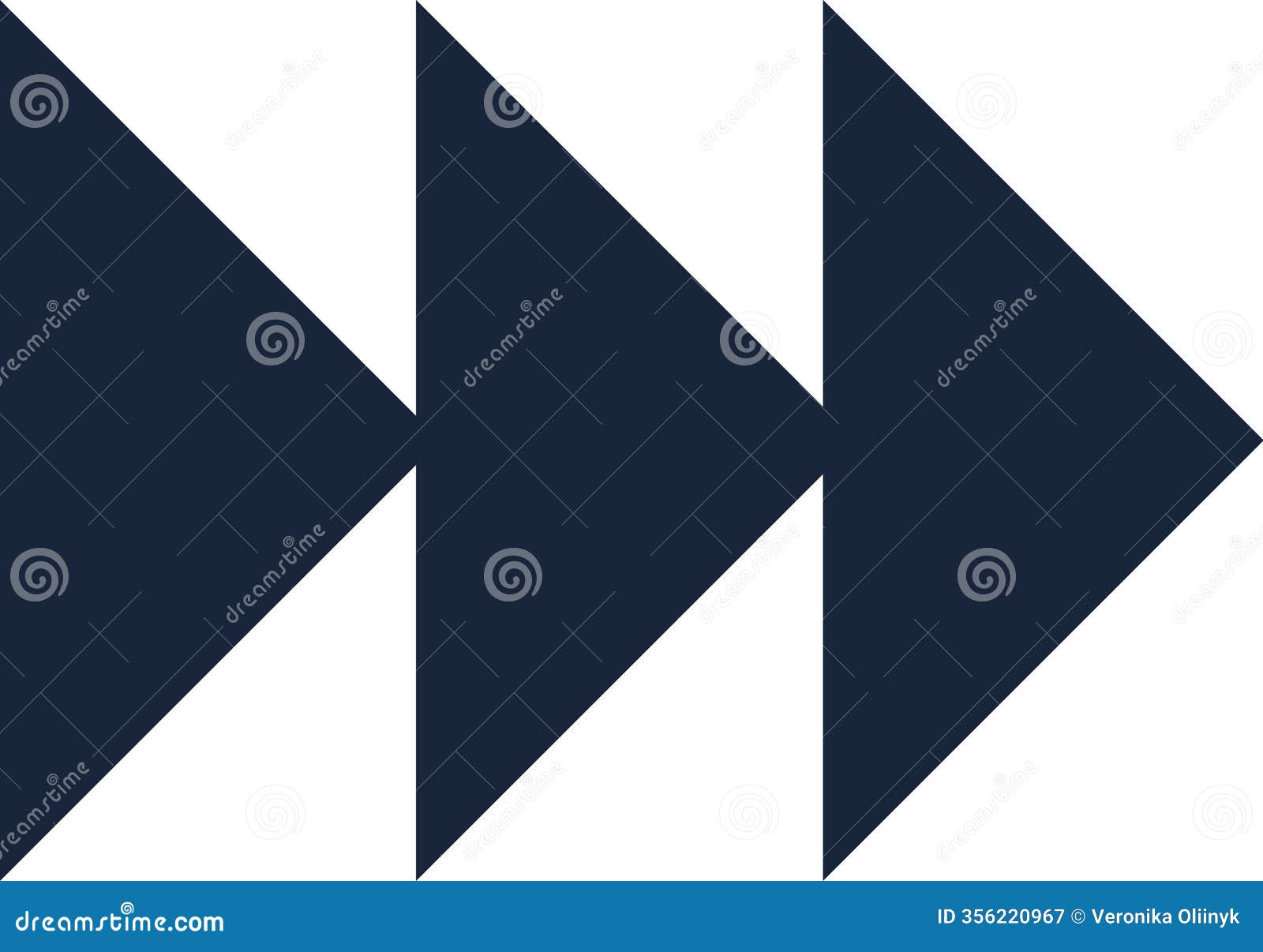 Three Dark Blue Triangles are Pointing To the Right, Creating the ...