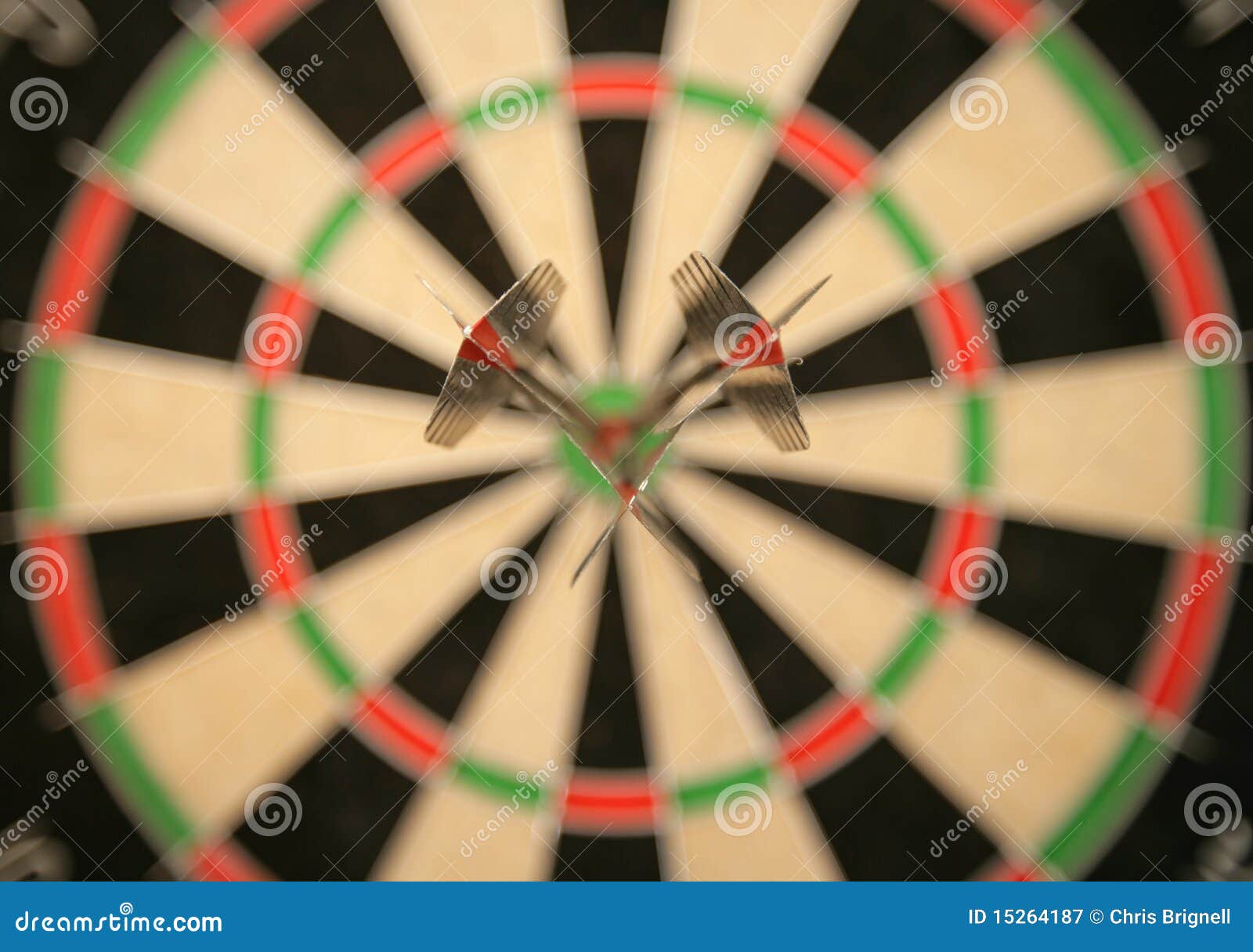 Three darts in bullseye stock image. Image of sport, dart - 15264187
