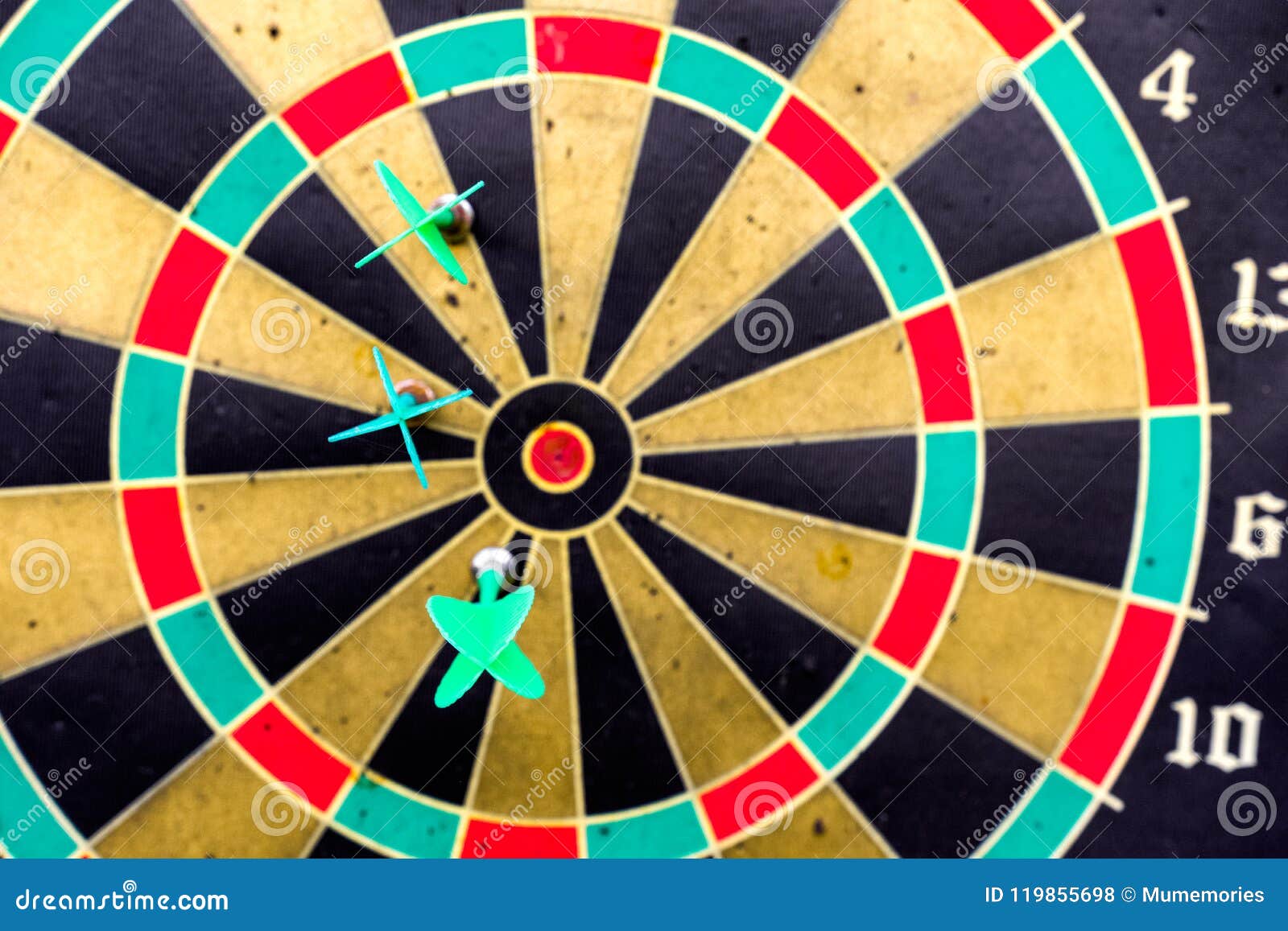 Three Darts in Side the Target on Aged Dartboard Stock Photo - Image of ...