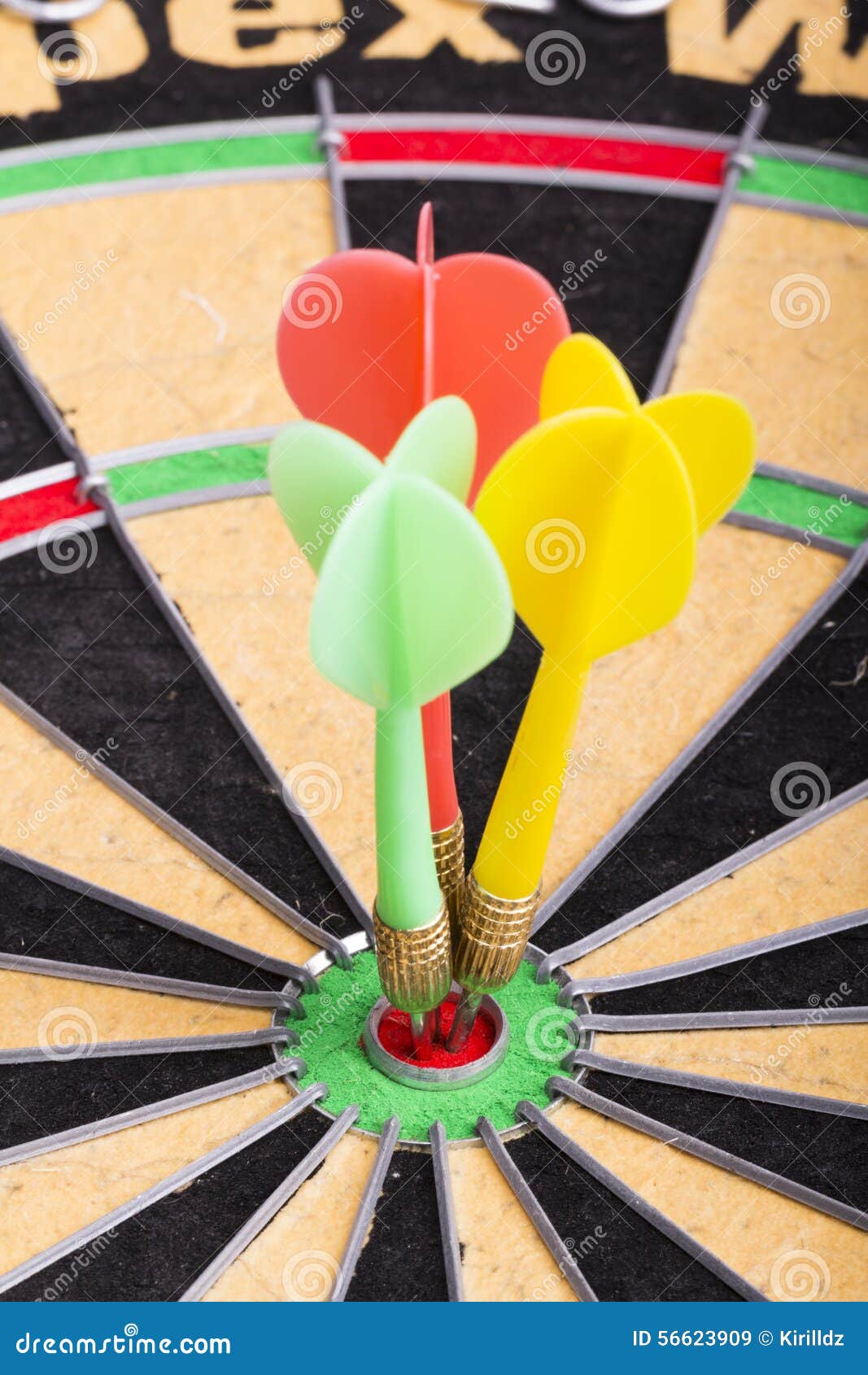 Three Darts in the Target Center Stock Image - Image of abstract, bulls ...