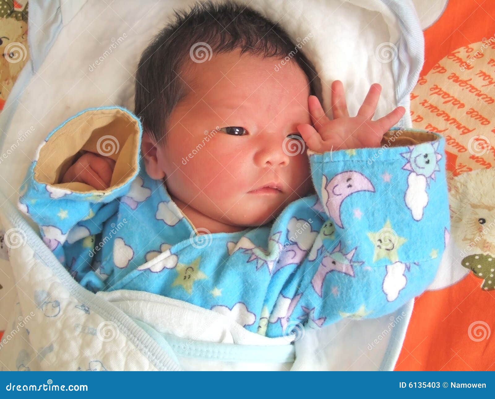 Three Days Infant stock image. Image of home, eyes, accessory - 6135403