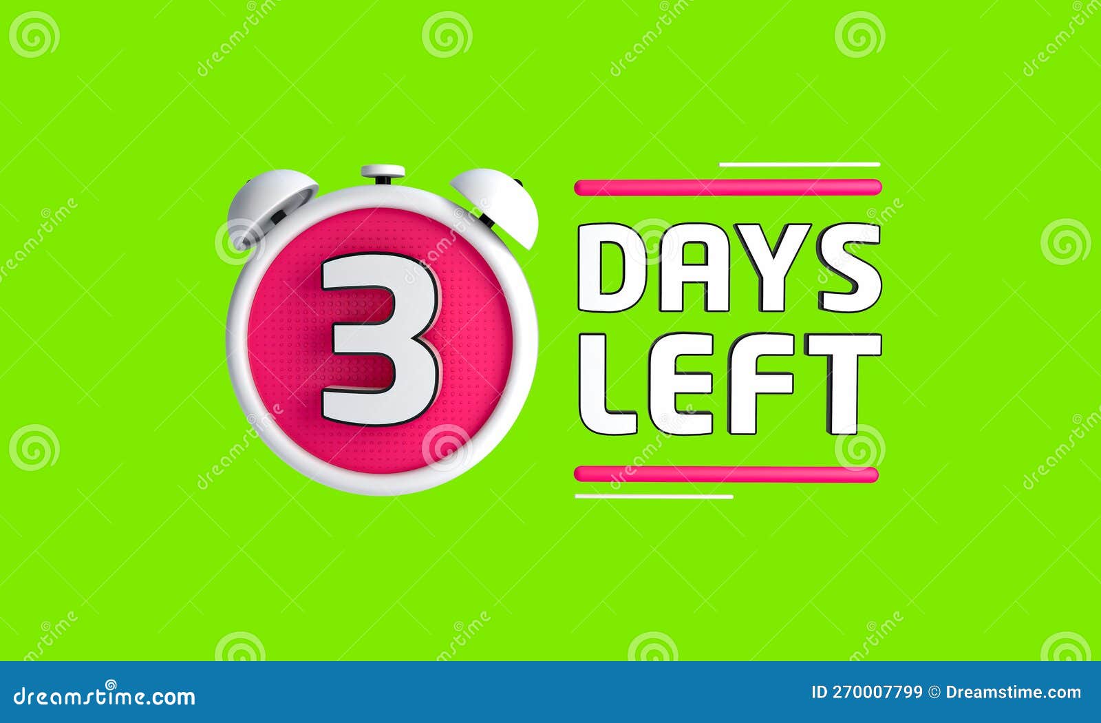 Three Days Left. Left Days Countdown Banner in 3D. Sales Time Count ...