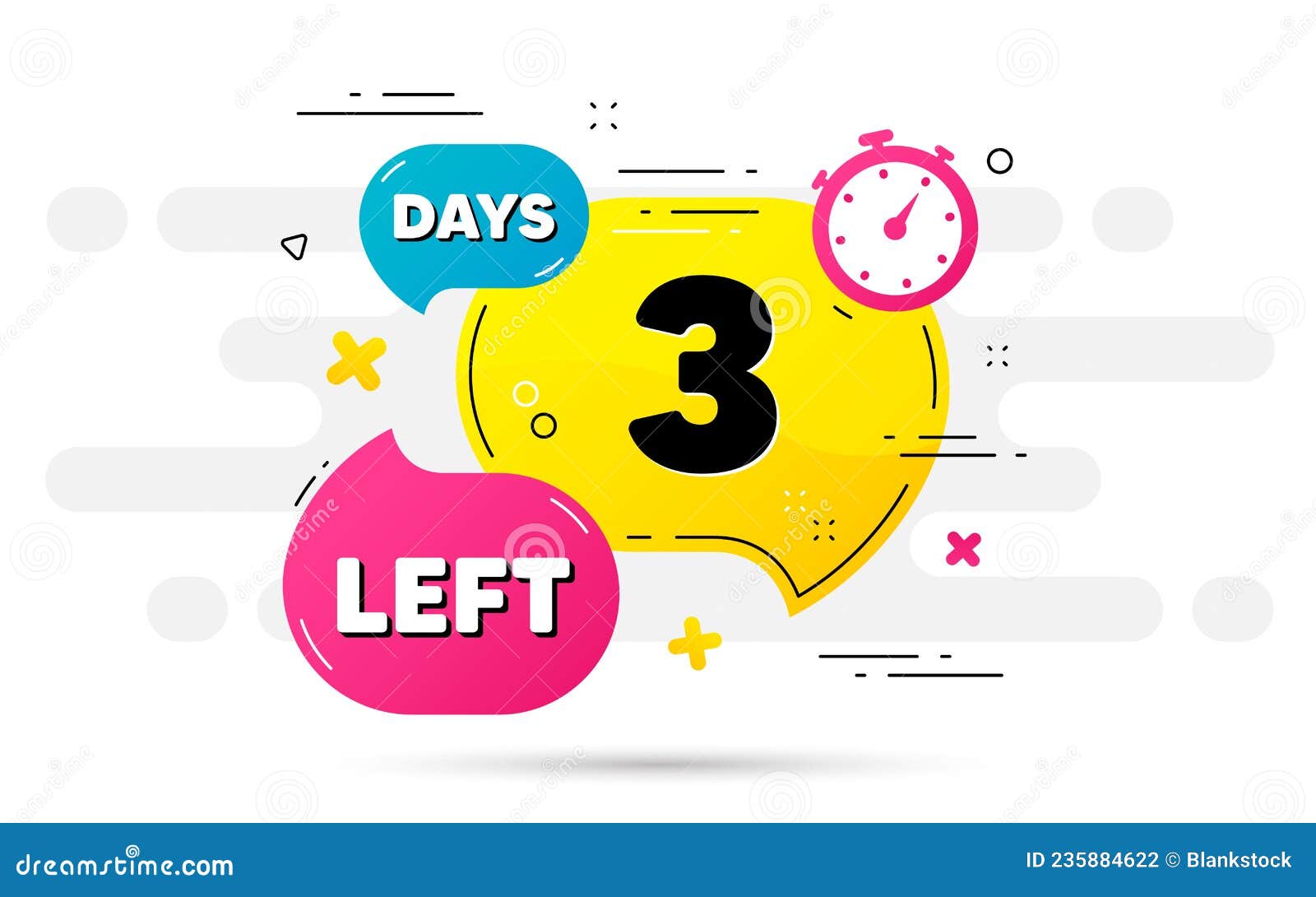 Three Days Left Icon. 3 Days To Go. Vector Stock Vector - Illustration ...