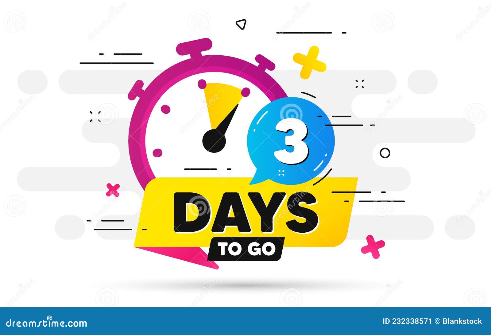 Three Days Left Icon. 3 Days To Go. Vector Stock Vector - Illustration ...