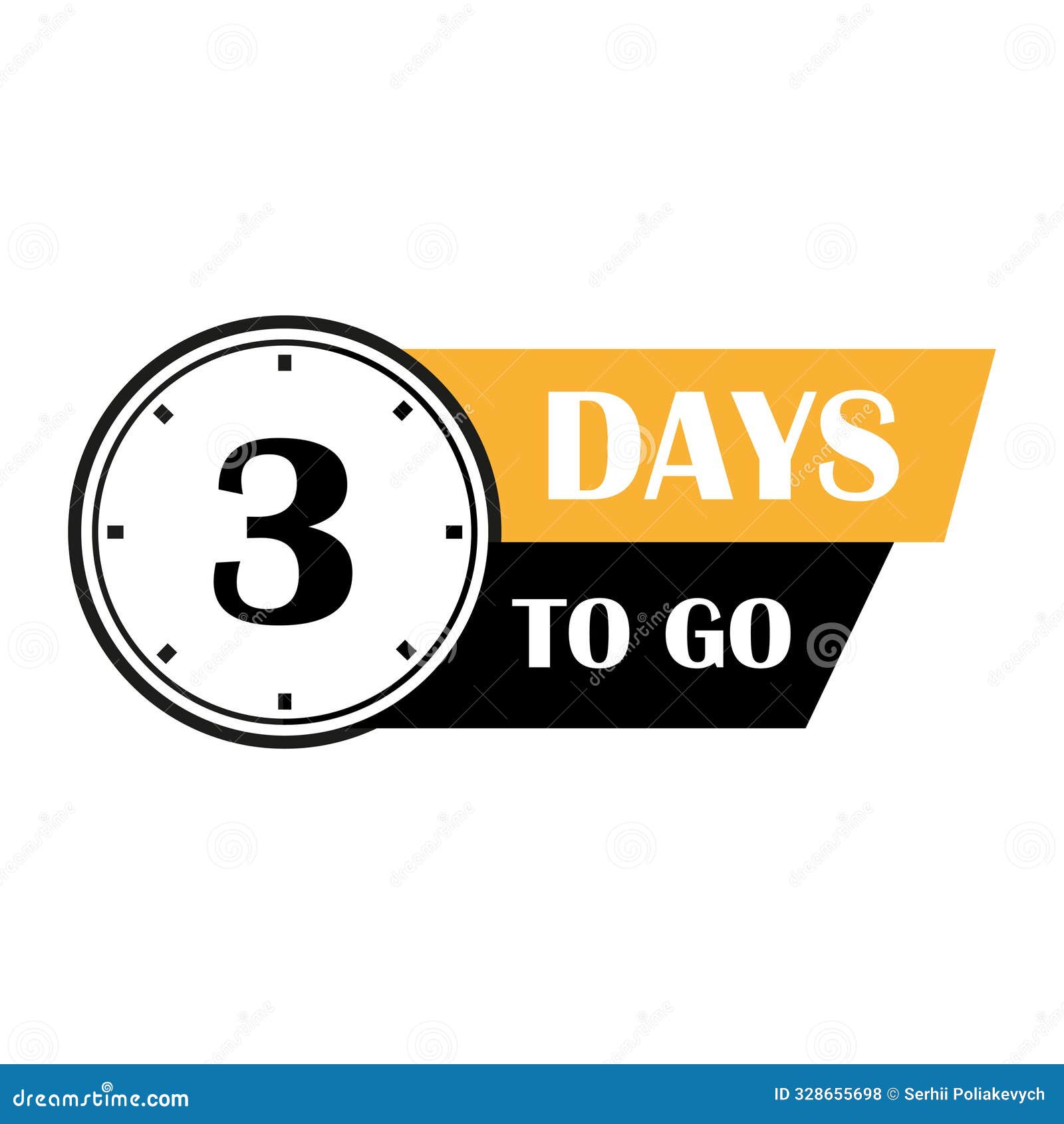 Three Days Remaining Countdown Timer 3 Days To Go Vector Illustration Stock Vector