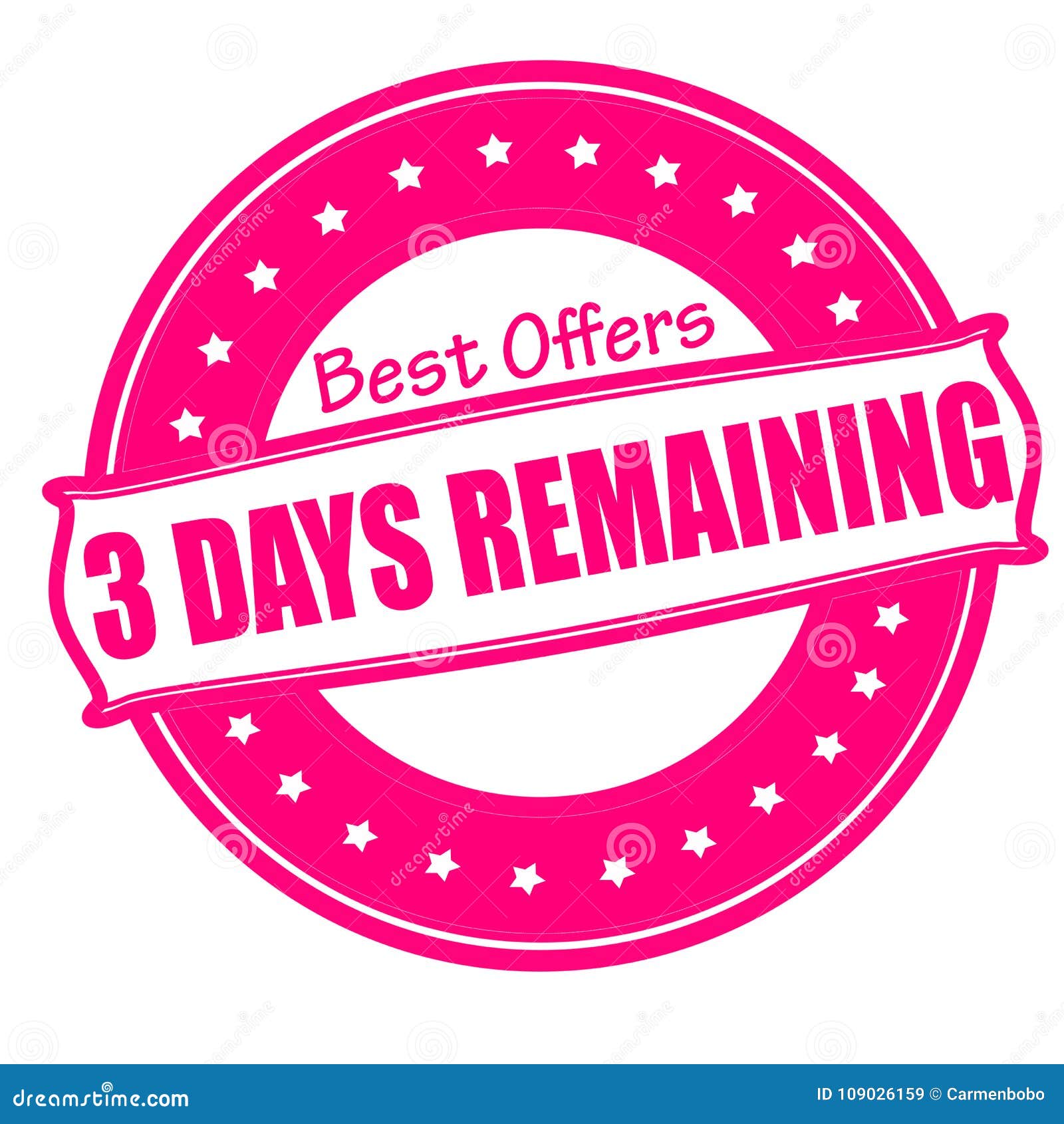 Three days remaining stock illustration. Illustration of stars - 109026159