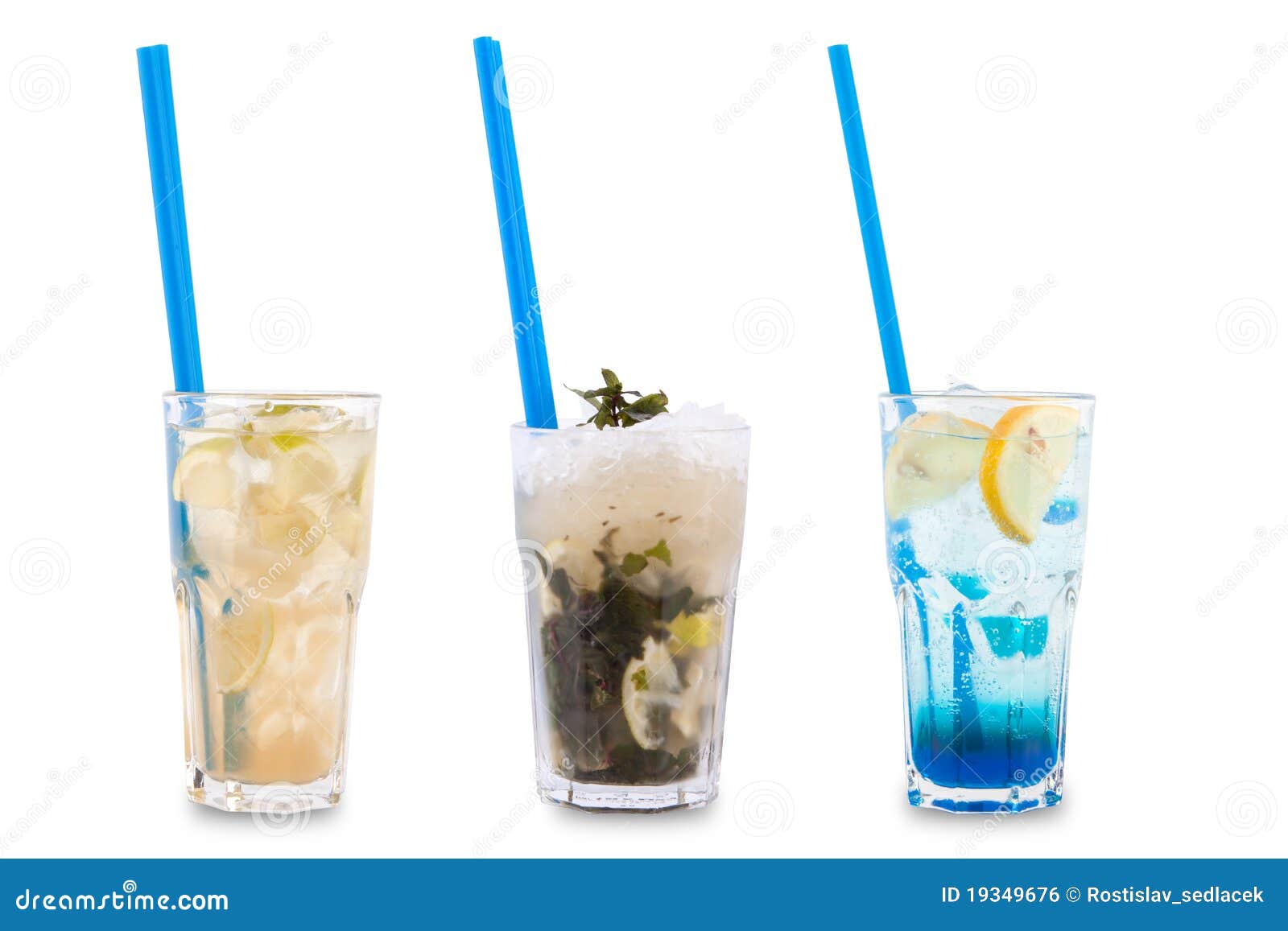 Three decorative cocktails stock photo. Image of beverage - 19349676