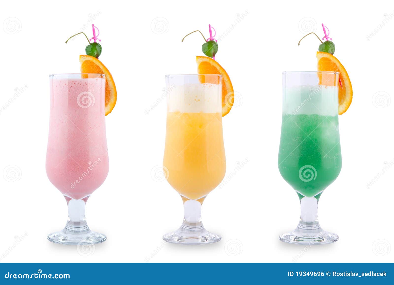 Three decorative cocktails stock photo. Image of background - 19349696