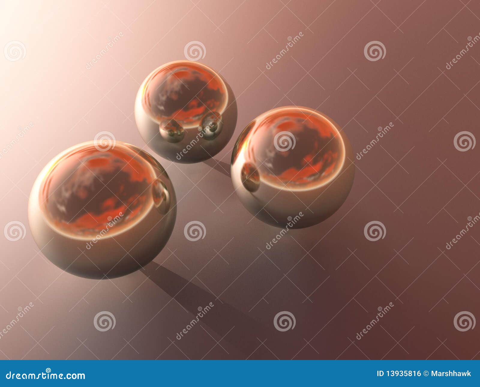 Three decorative spheres stock illustration. Illustration of surfaces ...