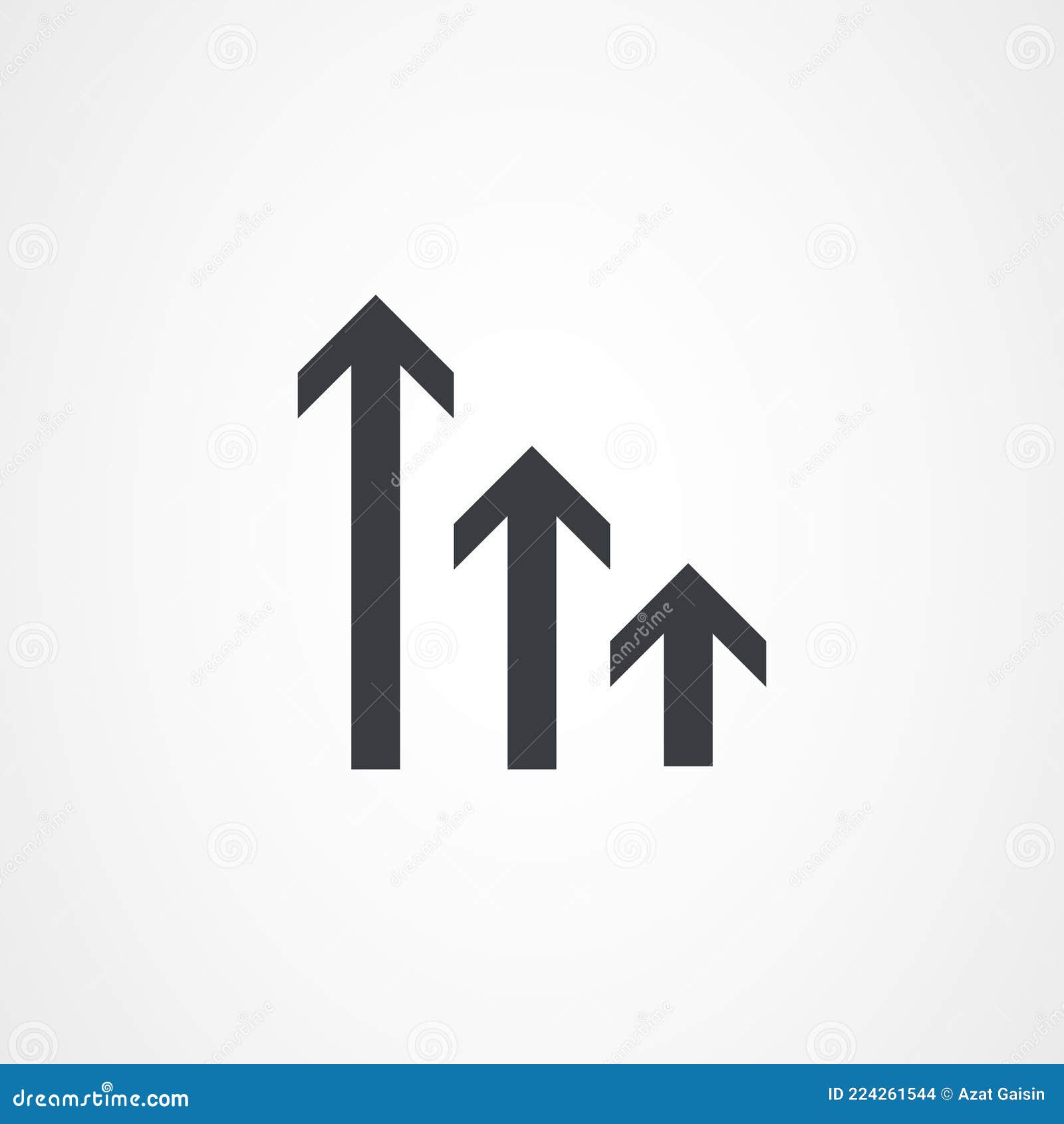 Three Decreasing Up Arrow, Arrow Icon Stock Illustration - Illustration ...
