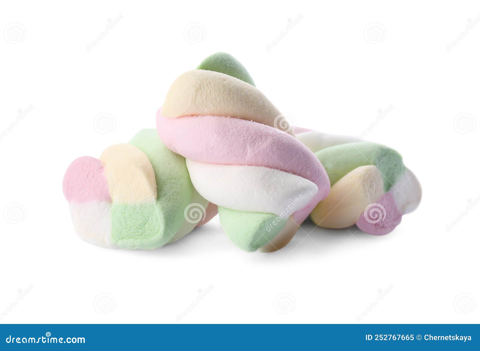 Three Delicious Colorful Marshmallows Isolated on White Stock Image ...