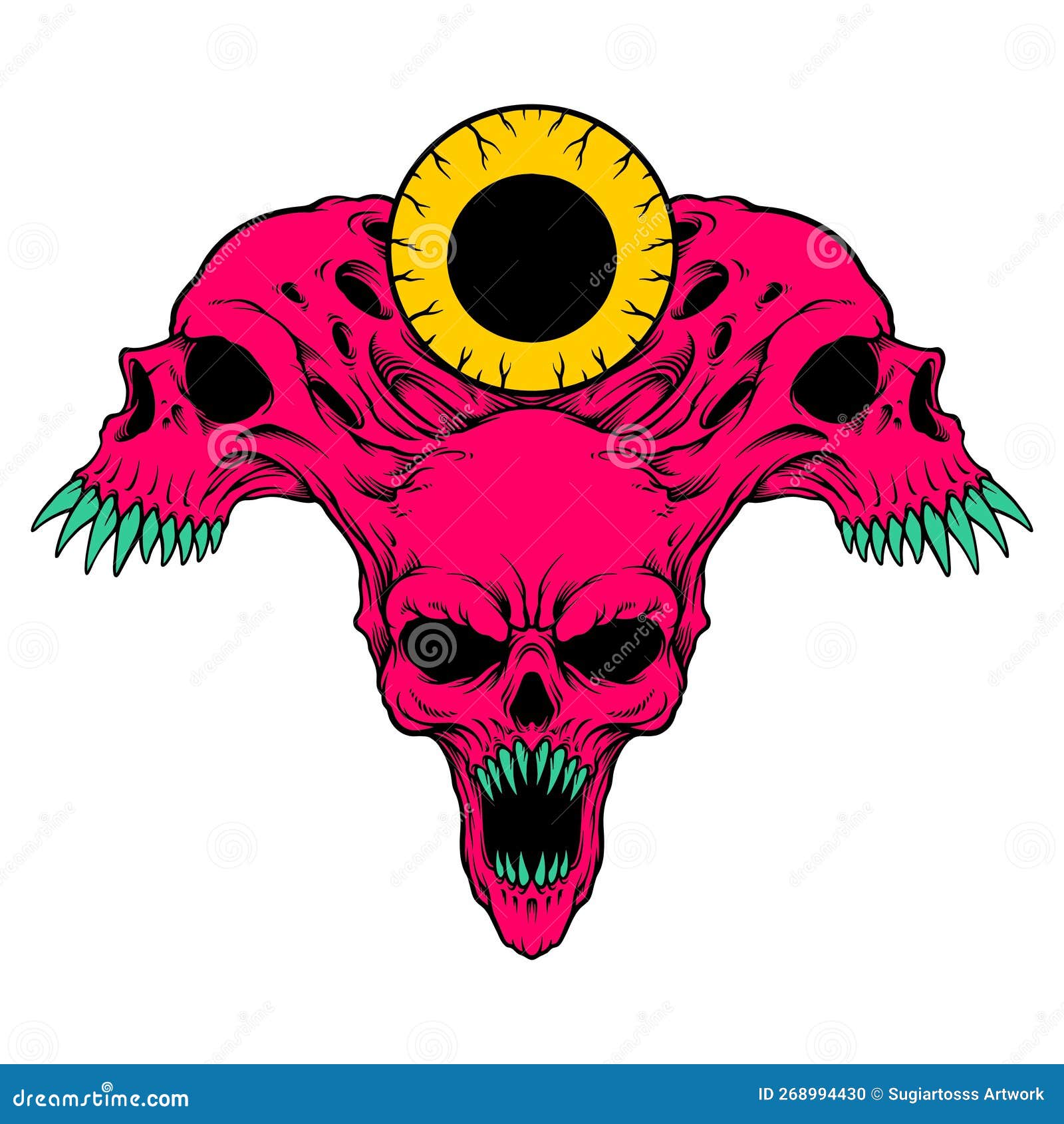 The three demon head stock vector. Illustration of apocalypse - 268994430