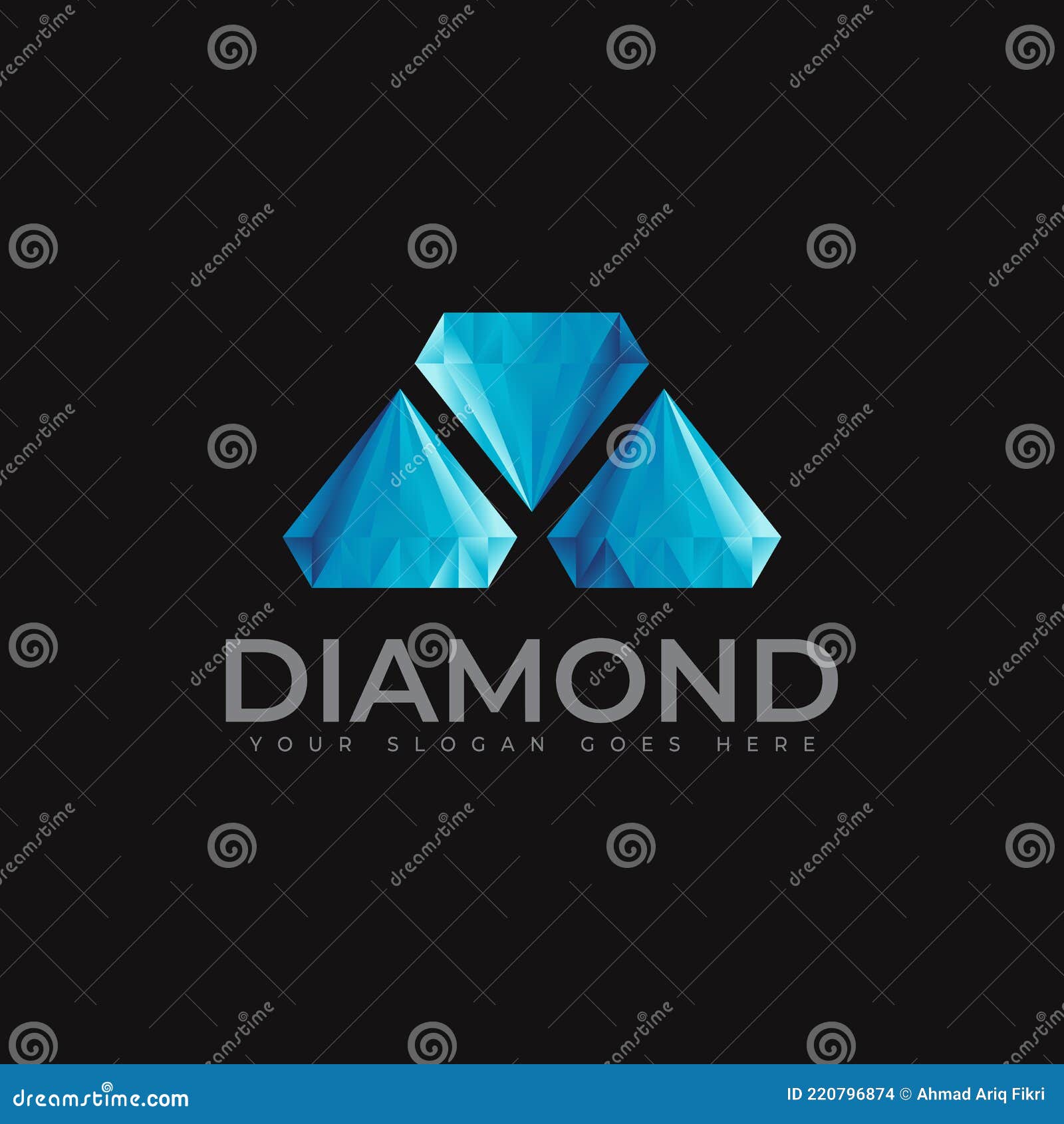 Three Diamond Logo and Icon Design Stock Illustration - Illustration of ...