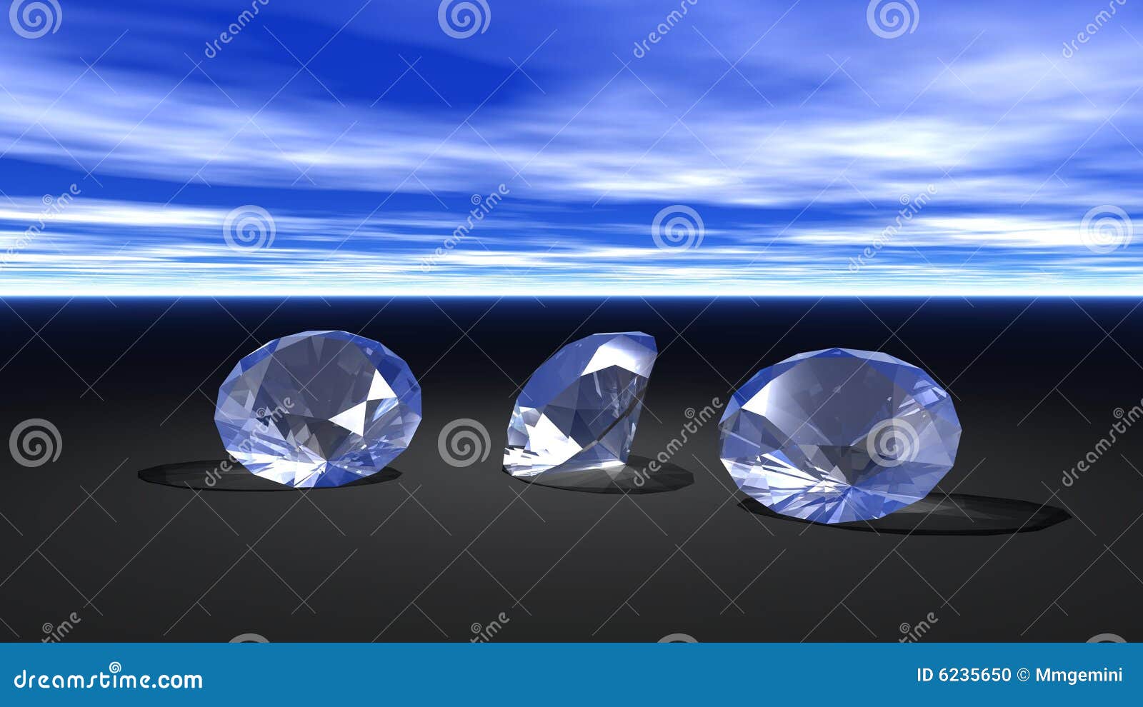 Three diamonds stock illustration. Illustration of brilliant - 6235650