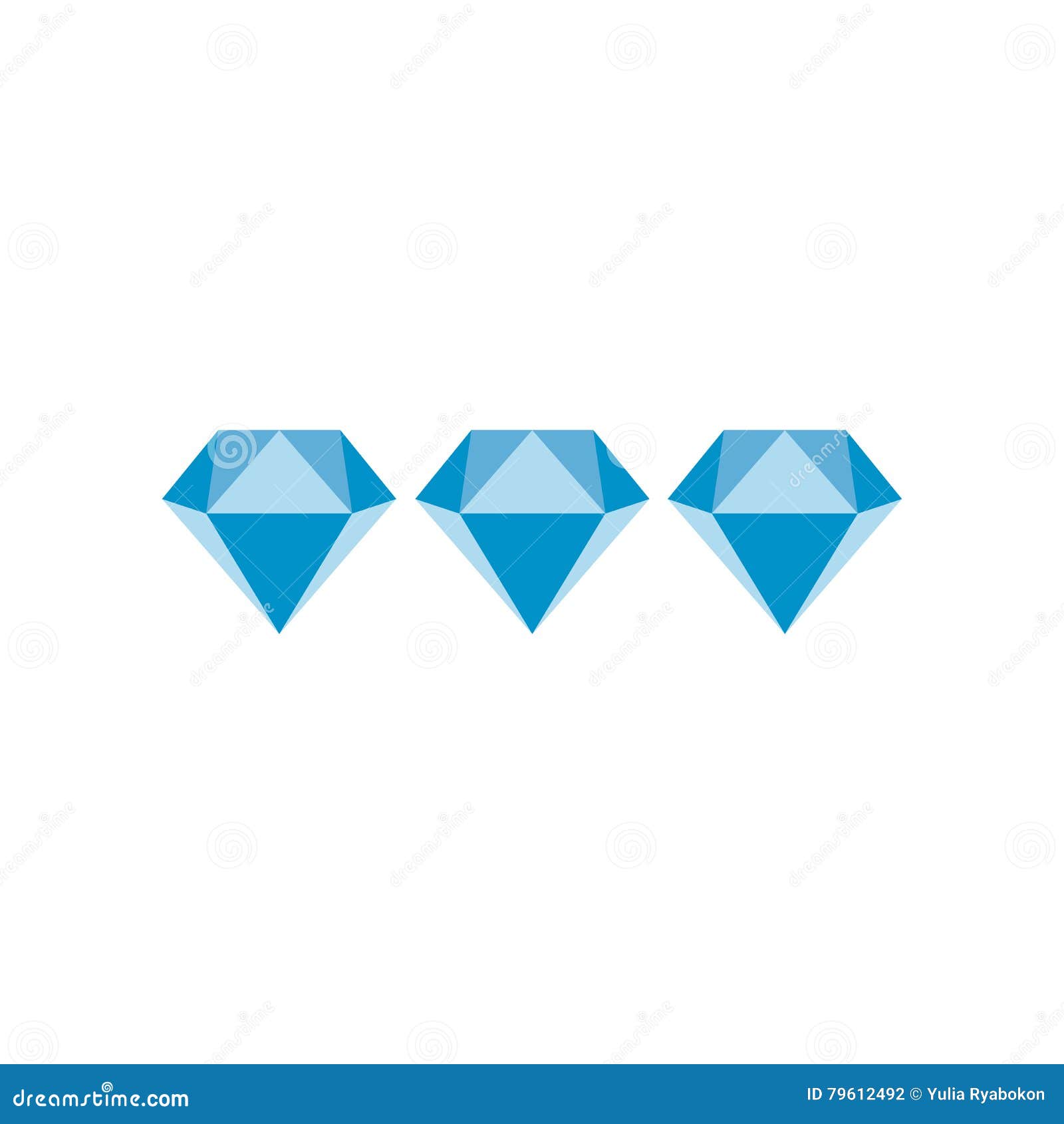 Three diamonds flat icon stock vector. Illustration of cutting - 79612492