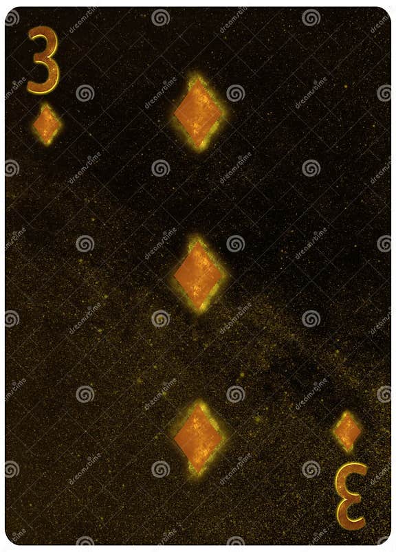 Three of Diamonds Playing Card Abstract Background Stock Illustration ...