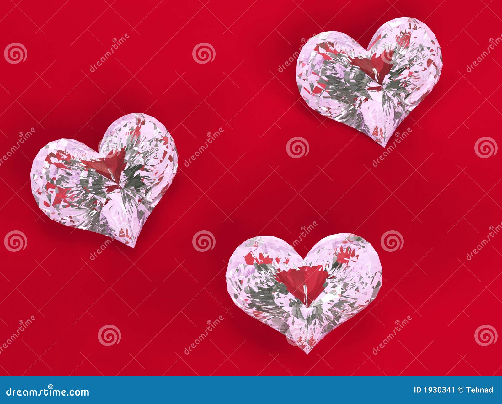 Three diamonds on red stock image. Image of fashion, love - 1930341