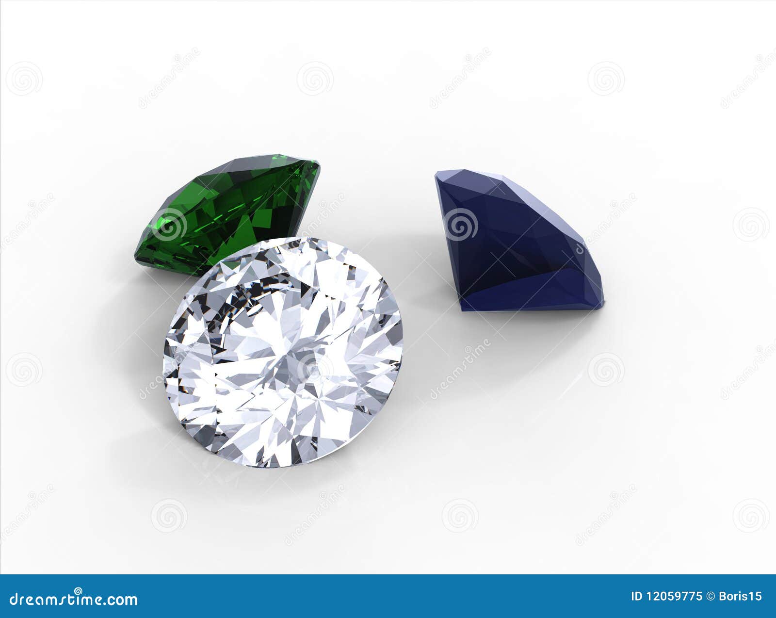 Three Diamonds with Shadows Stock Illustration - Illustration of ...