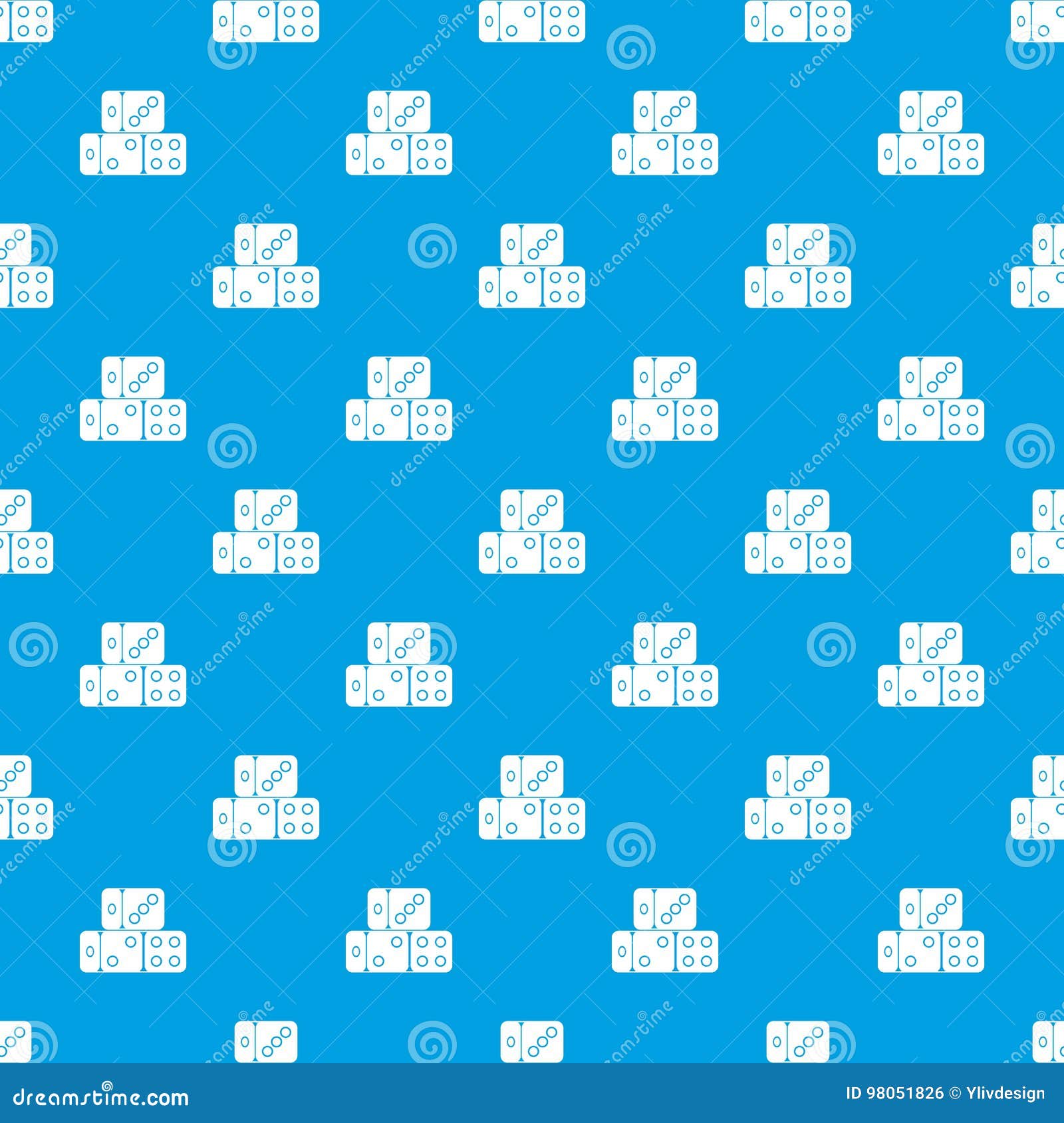 Three Dice Cubes Pattern Seamless Blue Stock Vector - Illustration of ...