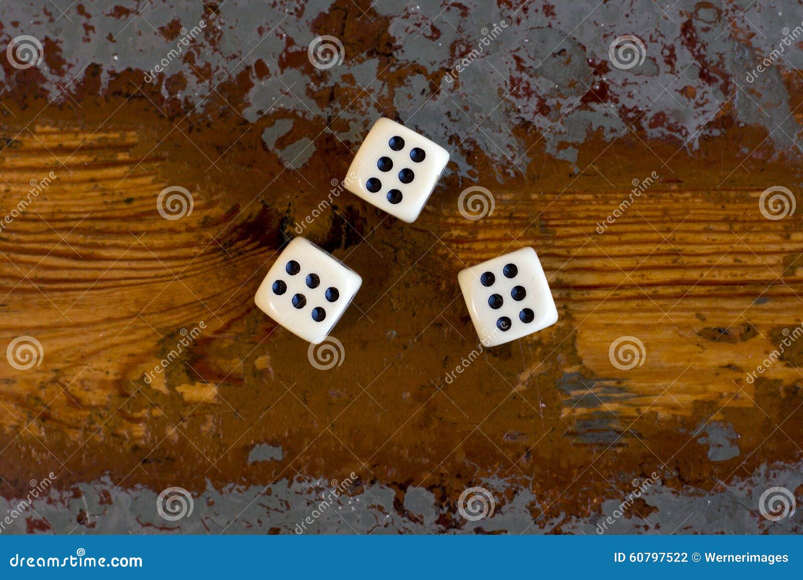 Three dice with number six stock photo. Image of chance - 60797522
