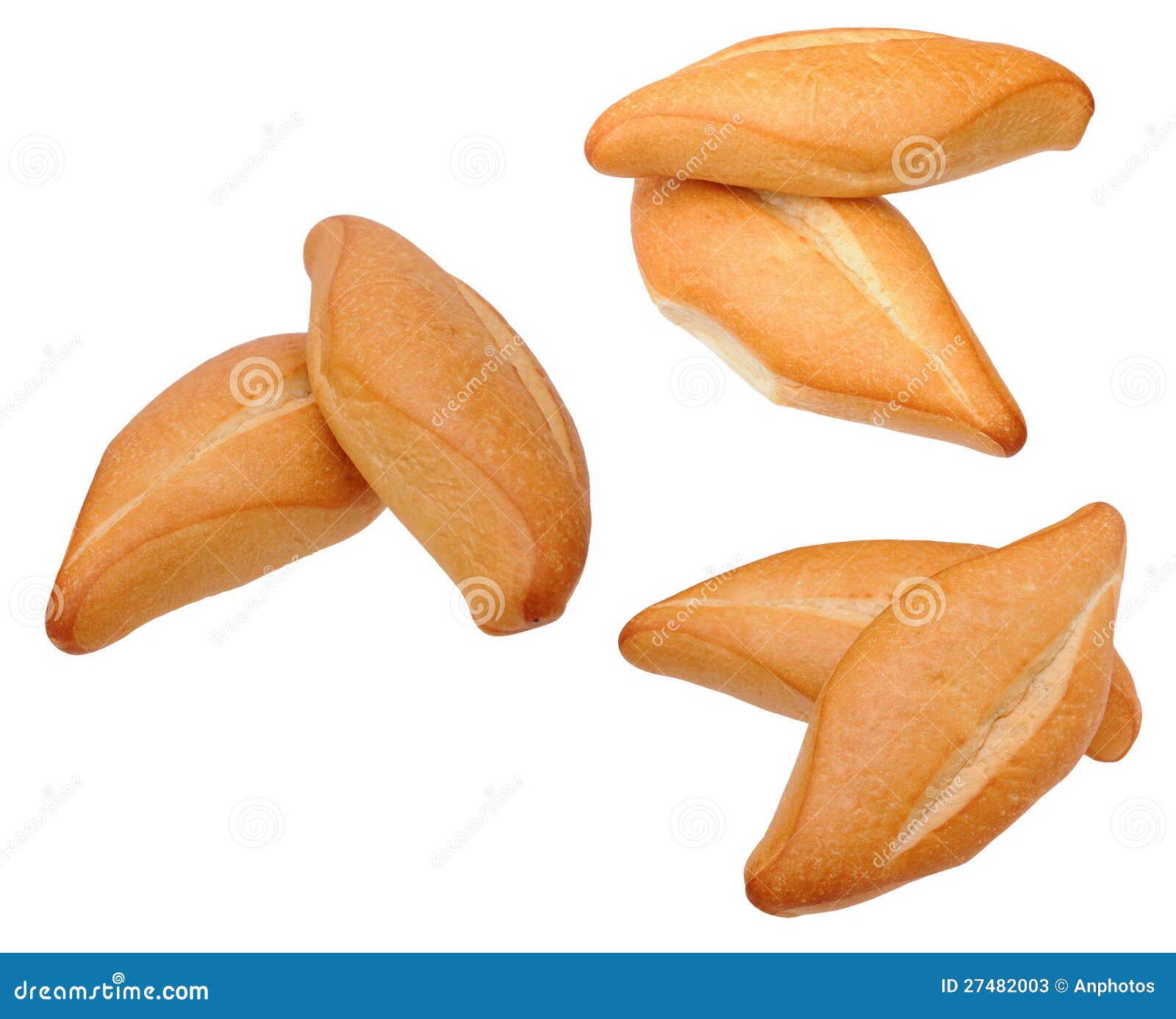 Three Different Angle Views of a Pair Breads Stock Image - Image of ...