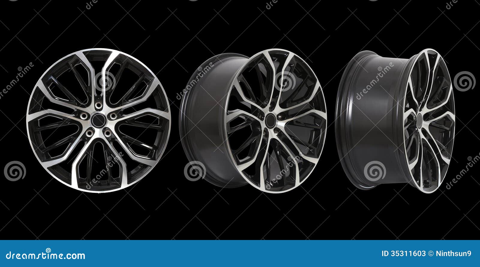Three Different Angles Rims Stock Illustration - Illustration of spoke ...