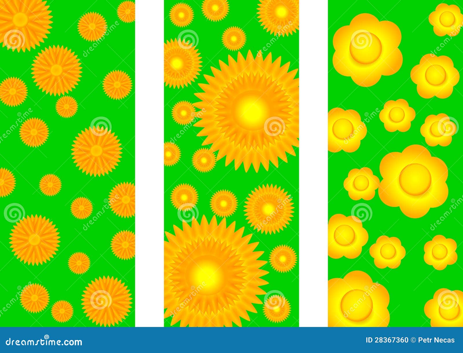 Three Different Background with Floral Pattern Stock Illustration ...
