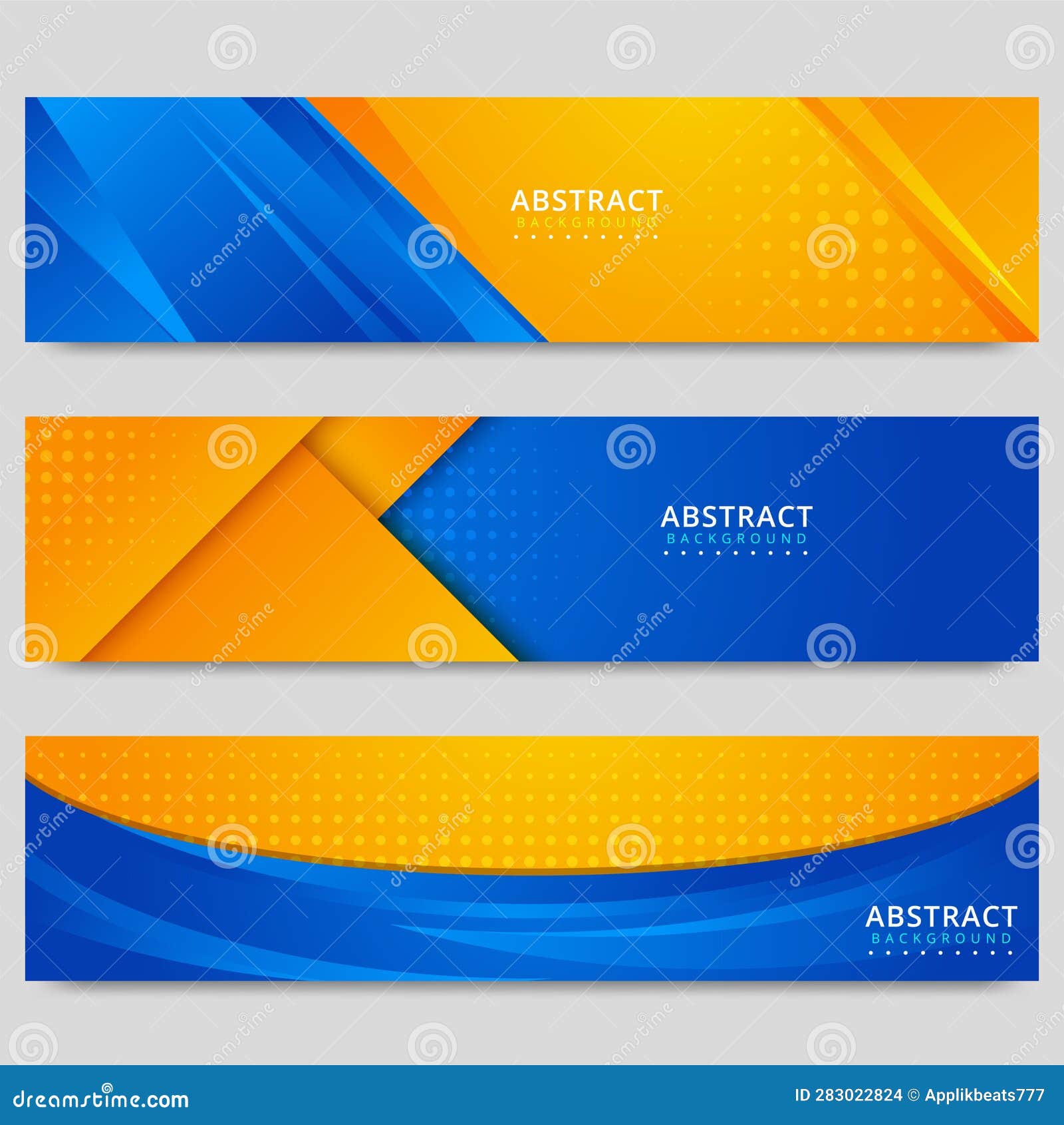 Three Different Banner Backgrounds or Templates with Copyspace Stock ...