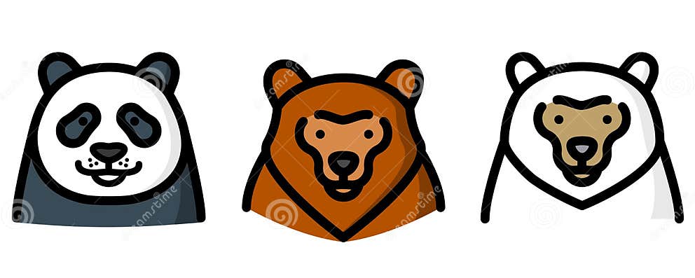 Three Different Bear Vector Illustration Stock Vector - Illustration of ...